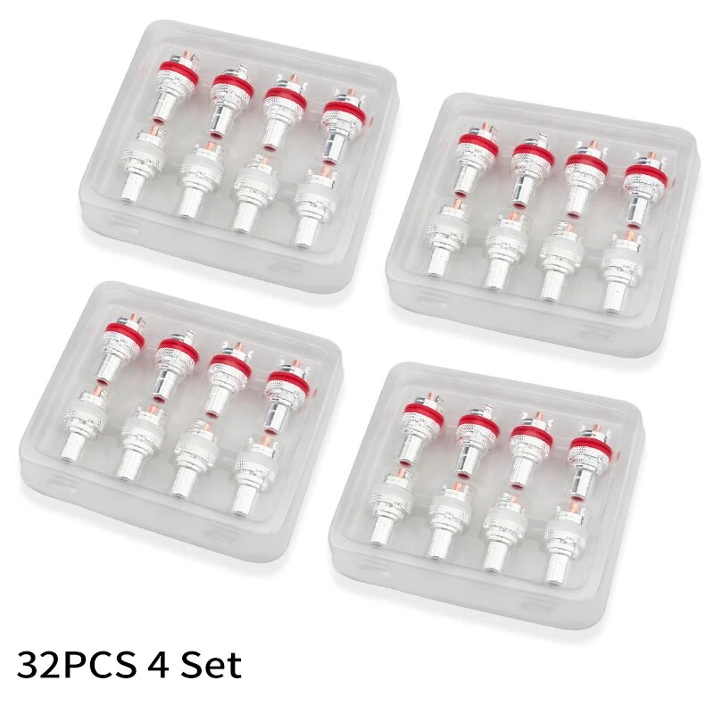 Xangsane XS-R1 RCA-разъемы медные посеребренные с красными контактами 32 pcs 4 set