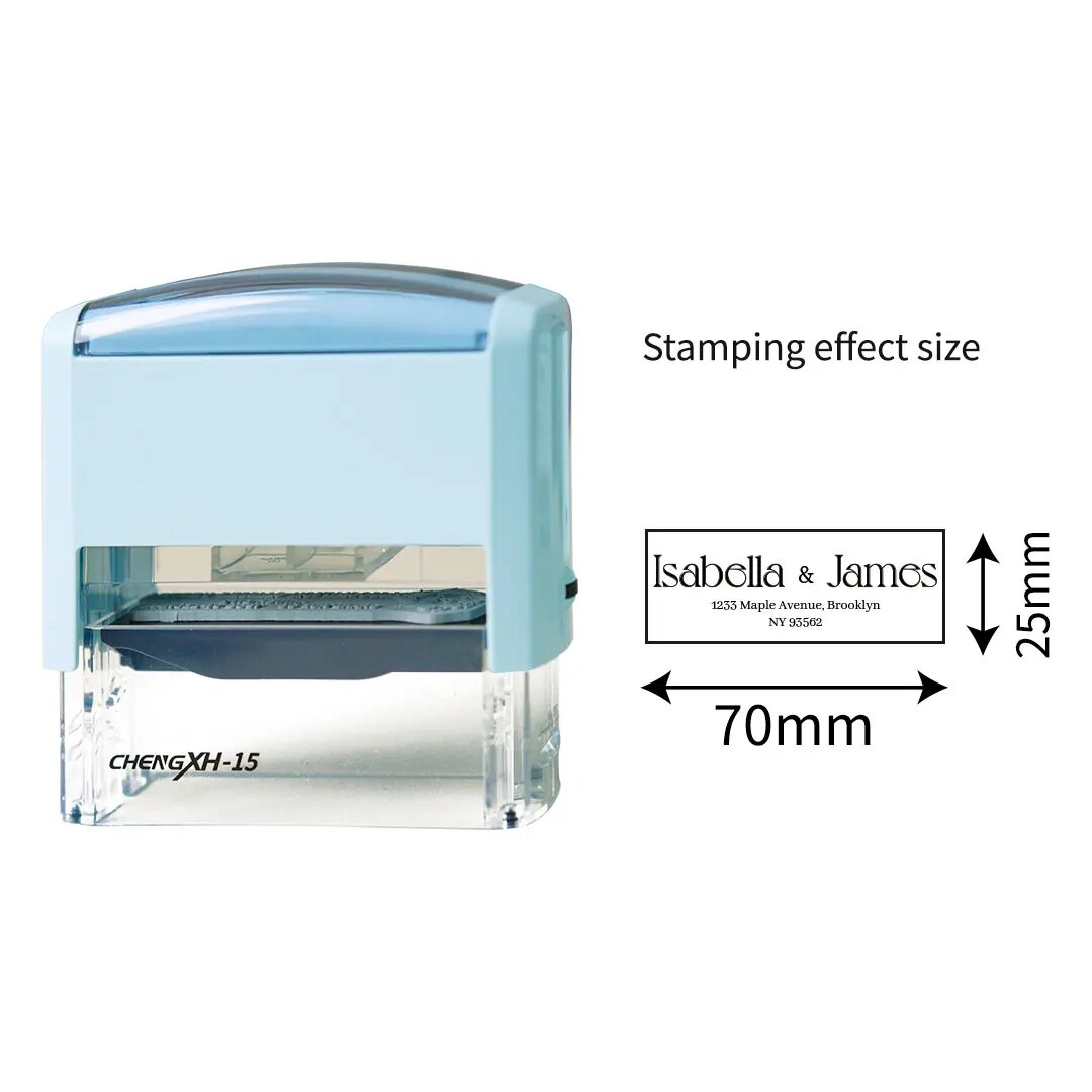 Самонаборный штамп для адреса резиновый blue 25x75mm