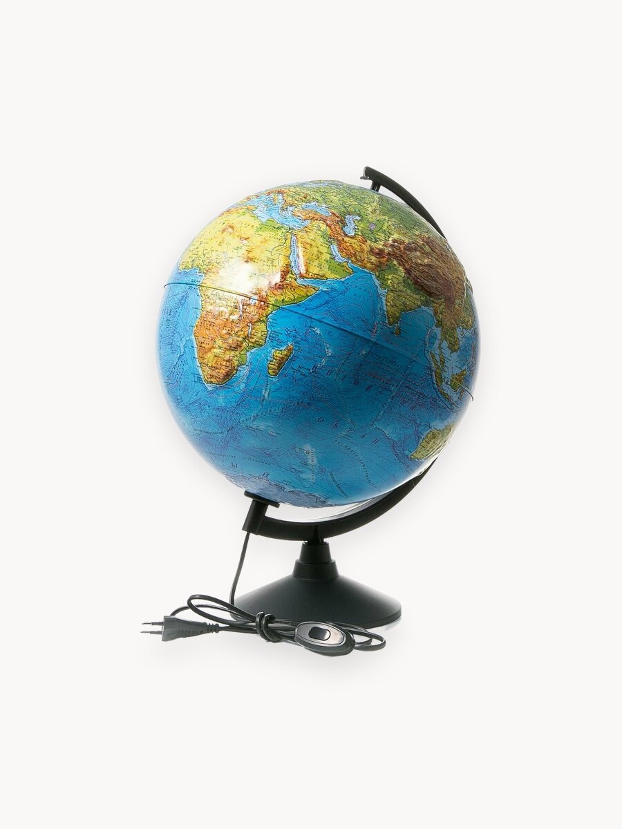 Globen Глобус Земли физико-политический рельефный, с LED-подсветкой, диаметр 32 см