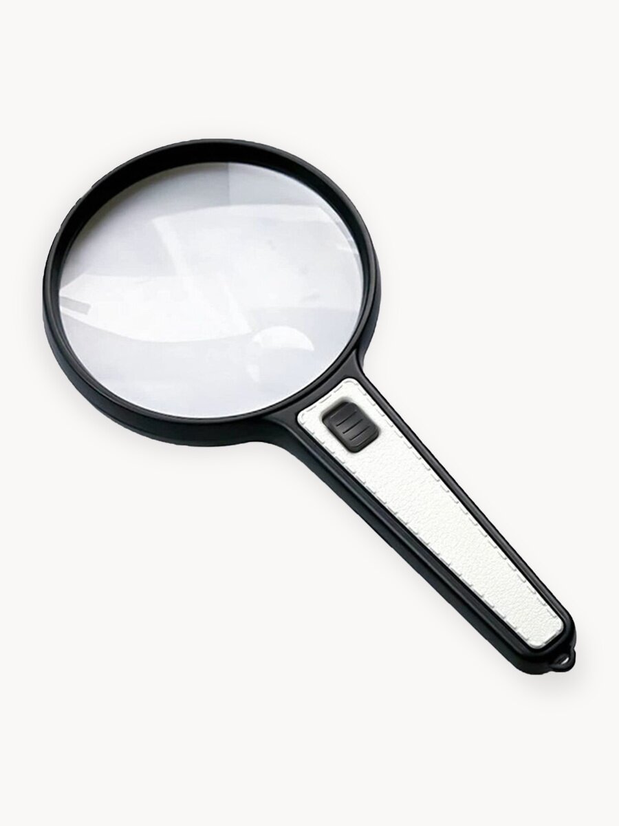 Лупа ручная OEM YT-110 10х / 30х с подсветкой 4LED большого диаметра