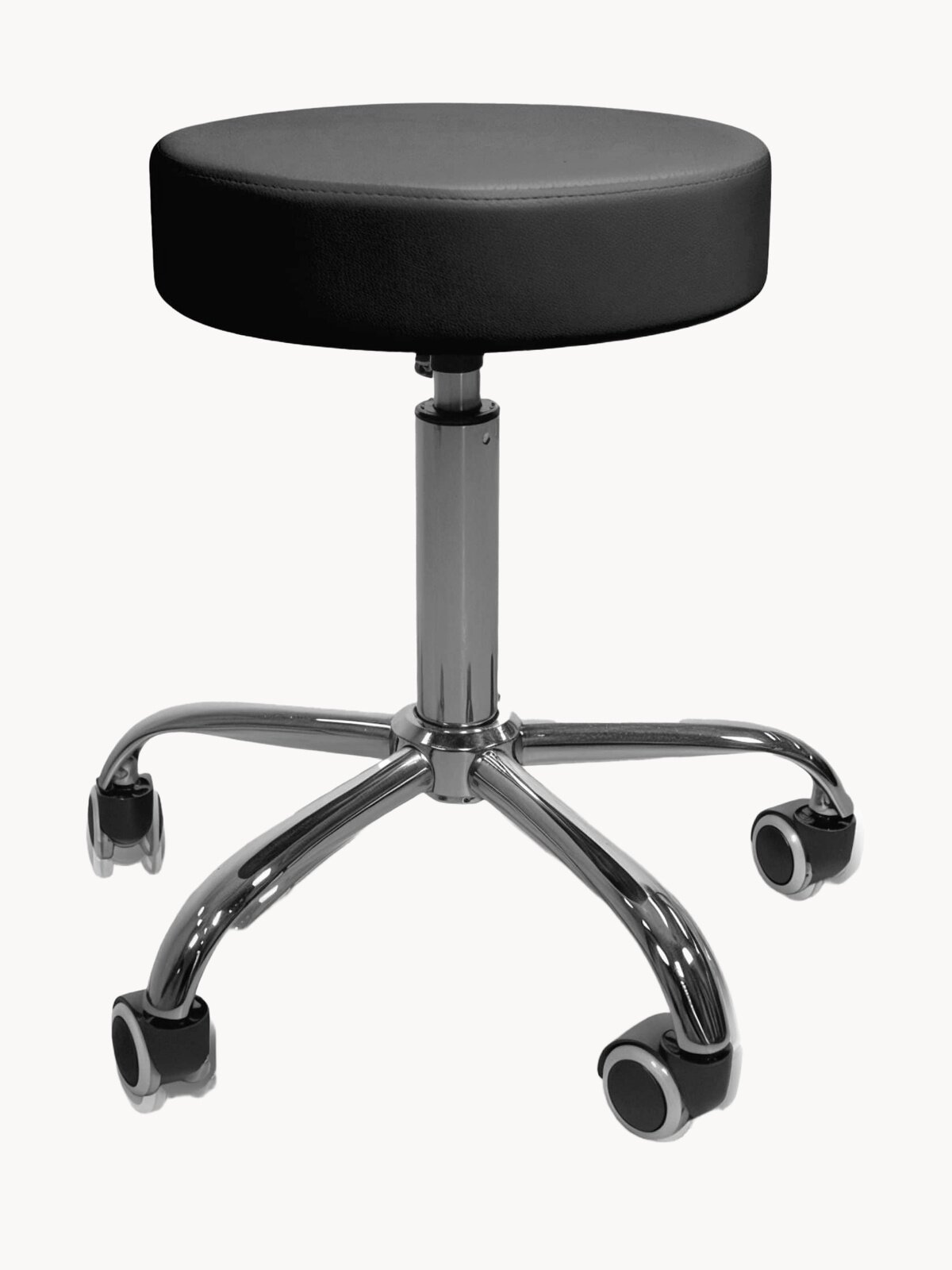 Стул мастера UNIX Fit D-35 см с регулировкой высоты на колесиках мягкий, черный