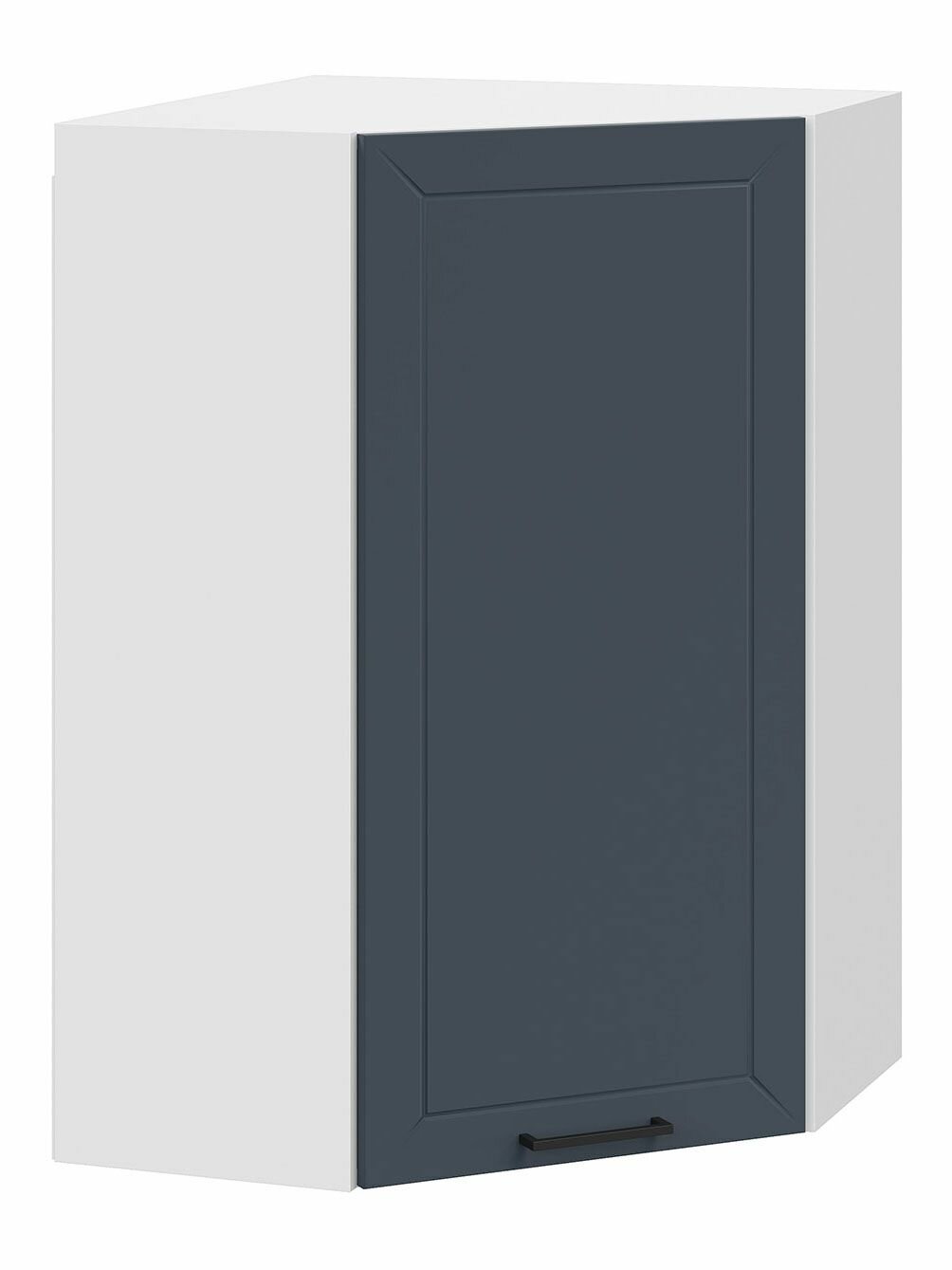 Кухонный модуль навесной, угловой шкаф Сектор с доводчиками, с полками, 60х60х91.2 см, Белый / Океания