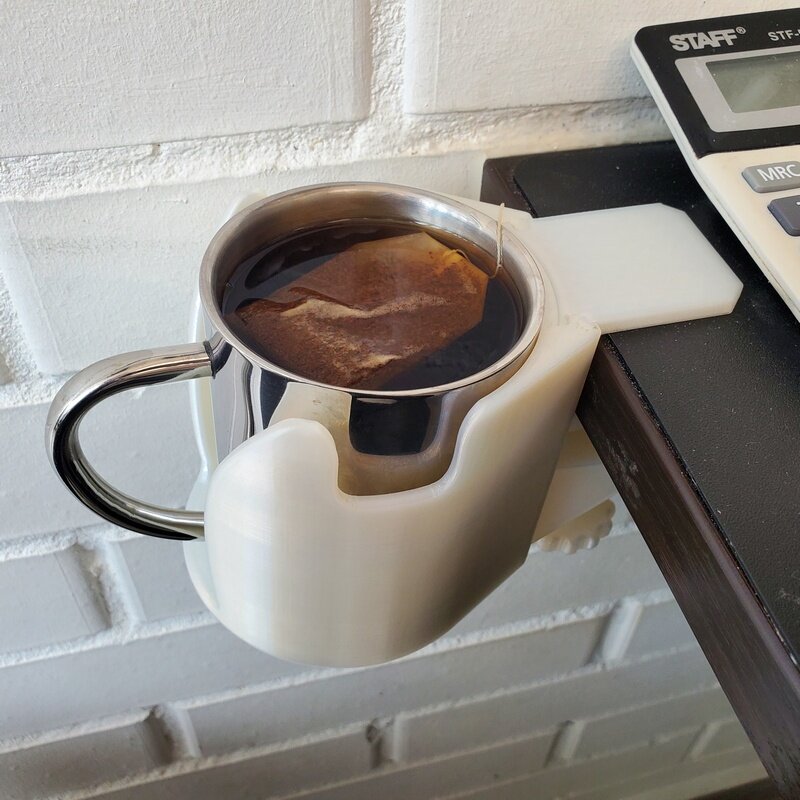 Подставка для кружки/стакана с креплением к столешнице, белая