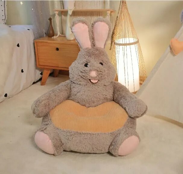 Диван, детский, микровельвет, коричневый/светло-серый/перламутровый, 50x45x50 см