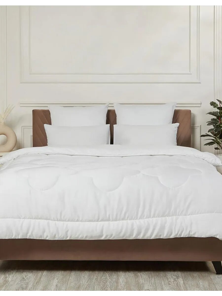 Одеяло Шелк 172х205 см, 2-спальное, всесезонное, Белый