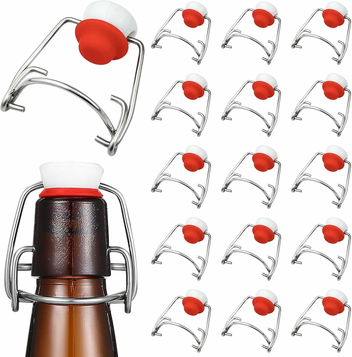 Пробка бугельная 15 шт, кронштейн из нержавеющей стали, используется для пивных бутылок, колы, газированной воды, вина