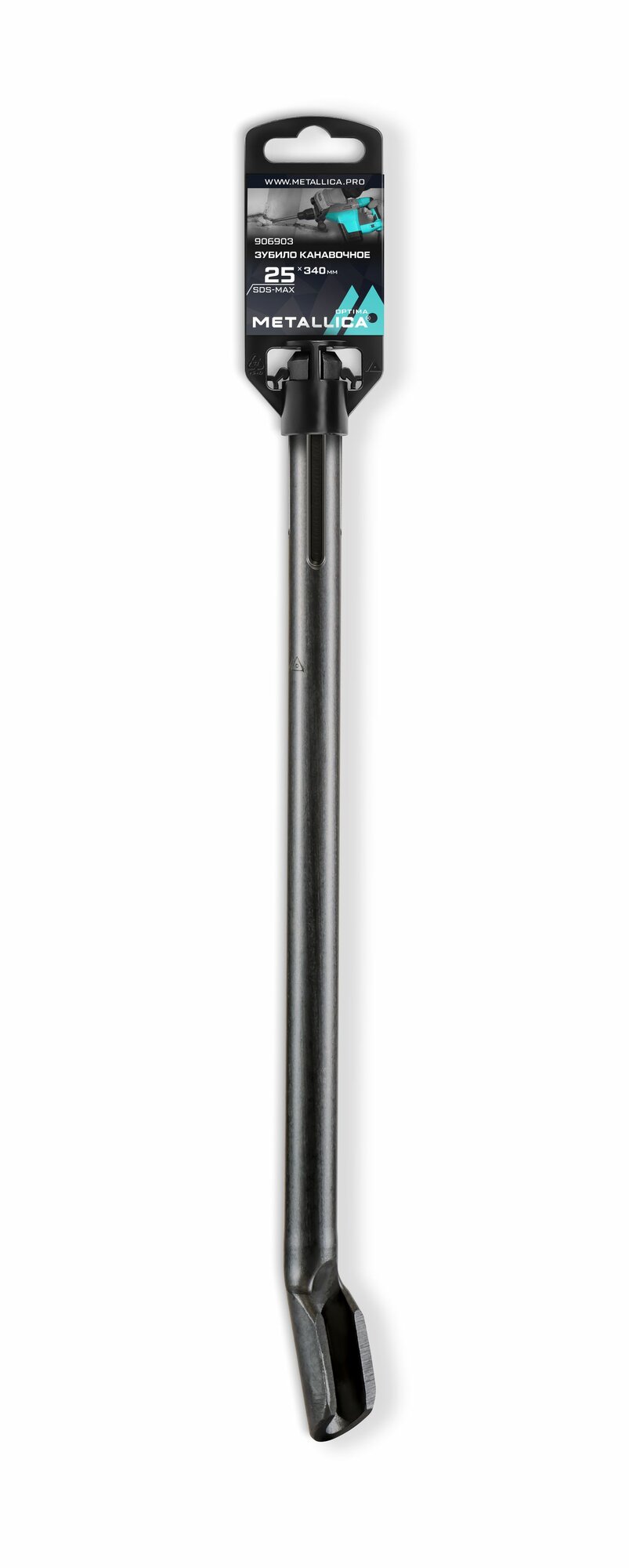 Зубило канавочное SDS-max METALLICA Optima 25х340/200 мм, по бетону