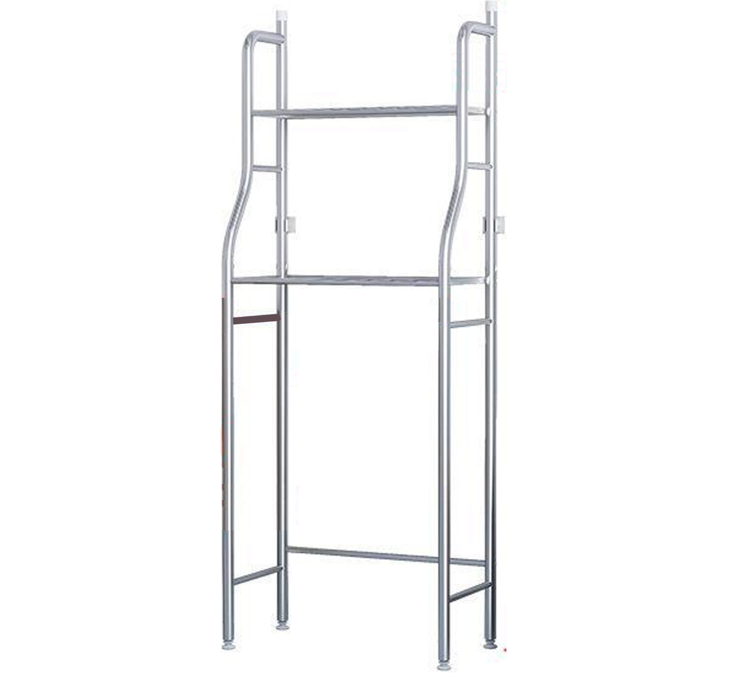 Туалетное хранилище сверху, Стainless Steel, 3 уровня, полки для ванной комнаты над унитазом, регулируемая высота, органайзер-стойка за унитазом, полки для хранения над унитазом с 3 крючками и держателем для туалетной бумаги, цвет серебристый, размер