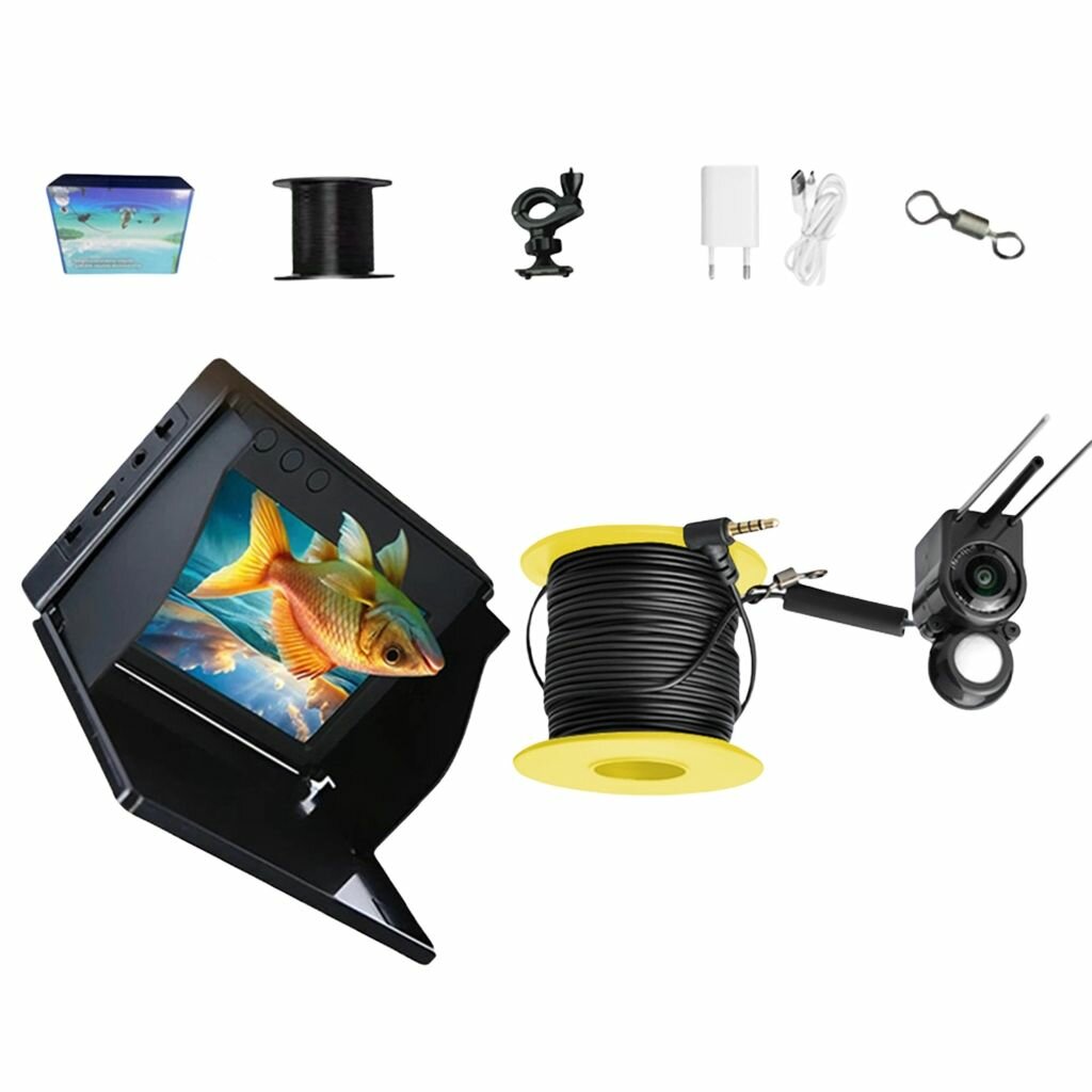 Камера для рыбалки на лодке 1080P с большим экраном