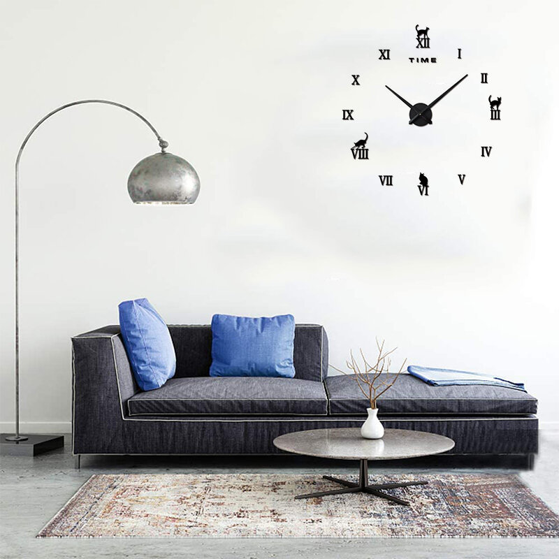 Настенные часы акриловые 3D DIY декоративные кухонные часы акриловые зеркальные наклейки настенные часы Home Letter Home Decor-черный