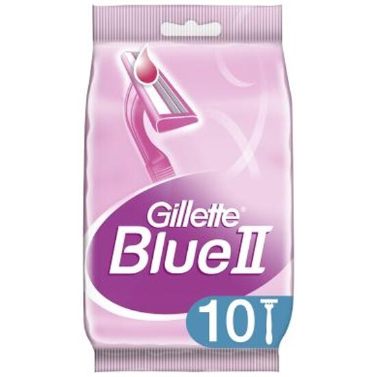 Бритвы одноразовые для женщин Gillette Blue II с увлажняющей полоской, 10 шт