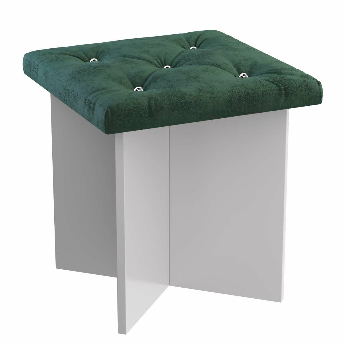 Пуфик серии основа - велюр зеленый бархат №1 (карета - хром), Серый. Производитель товара - компания ТОБ.