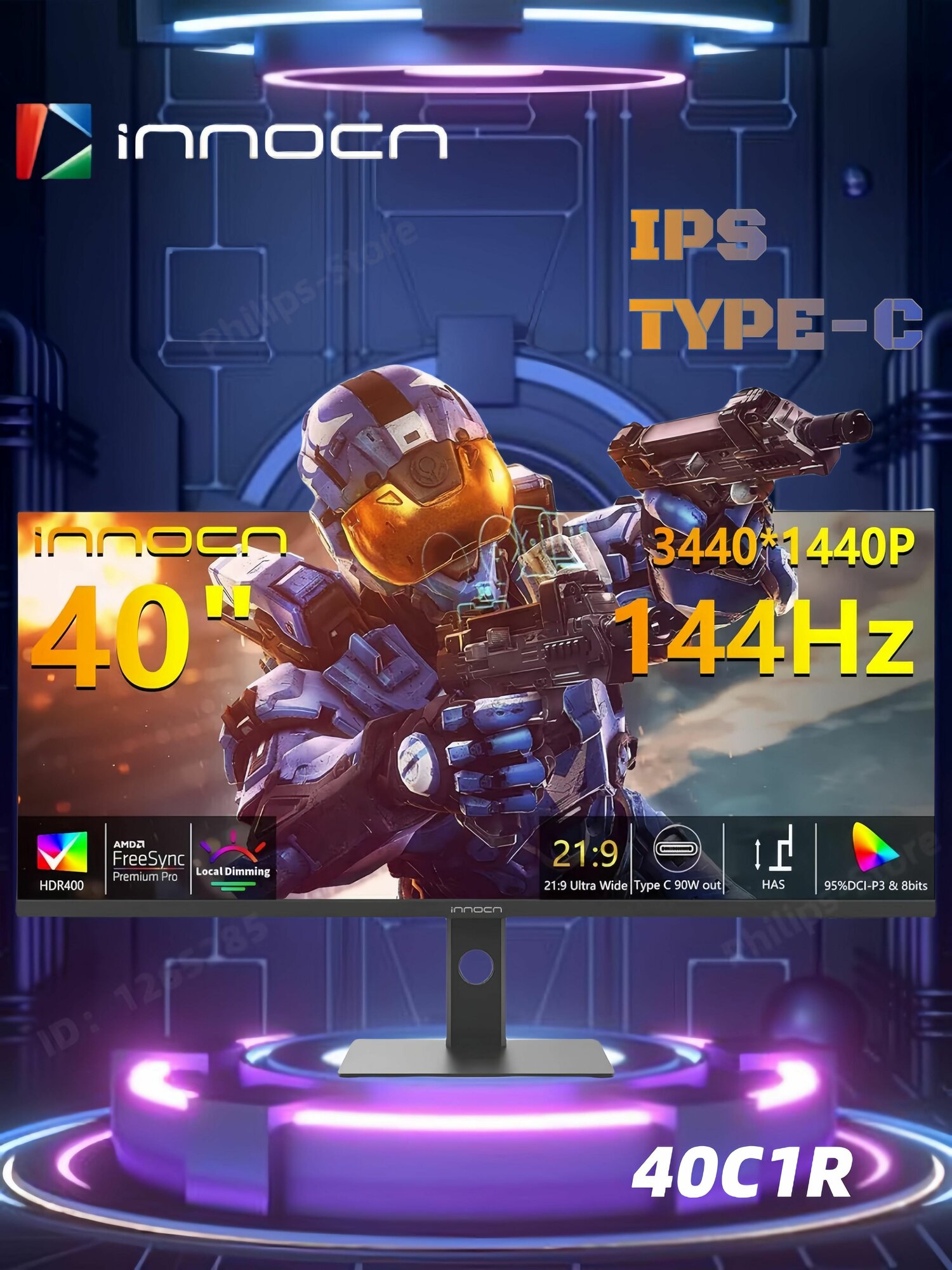 INNOCN 40" Монитор 40C1R, черный матовый