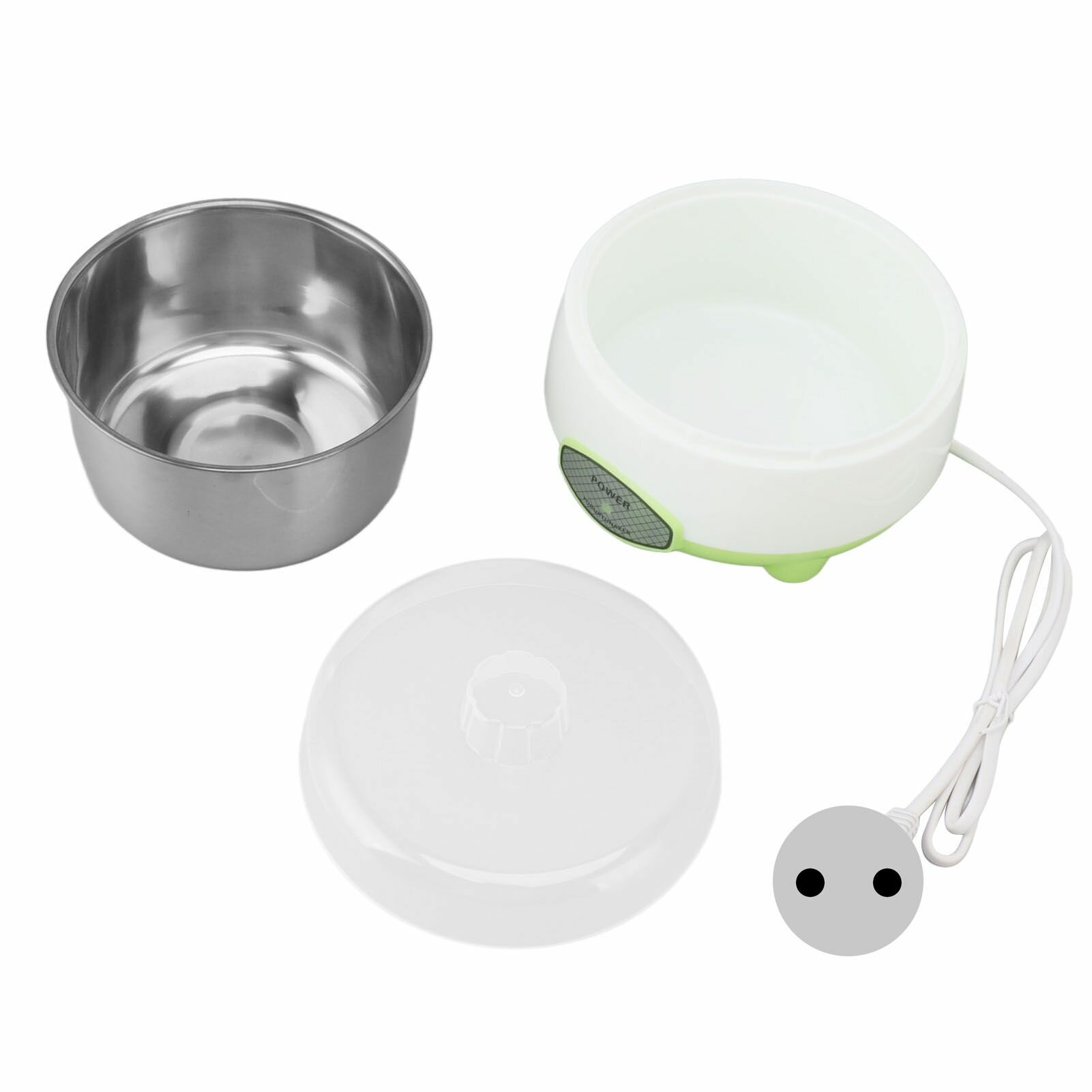 Компактная йогуртница из нержавеющей стали для приготовления домашнего йогурта своими руками, вилка европейского стандарта 15 Вт, 220 В, зеленая