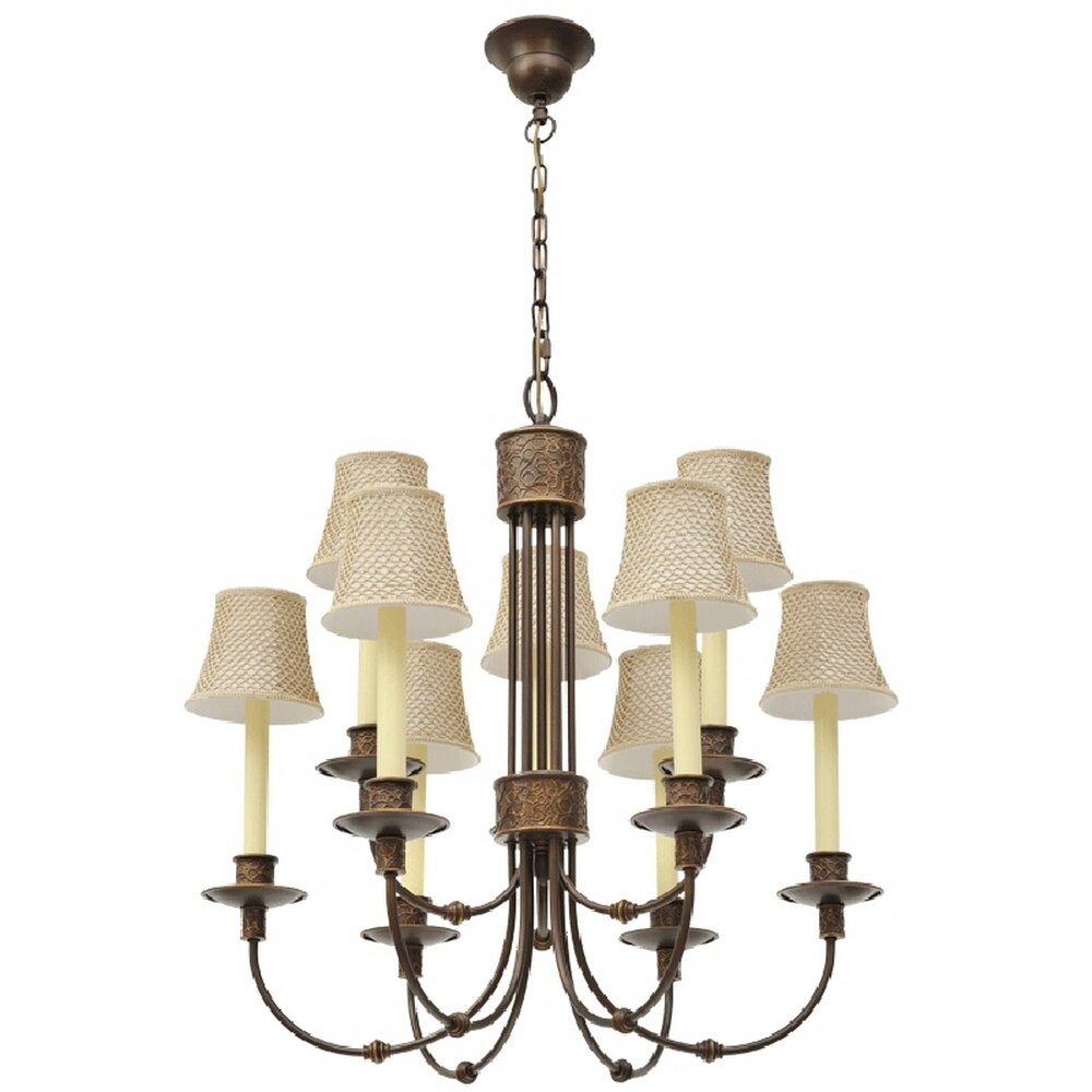 Большая люстра Chiaro Вирджиния 444010109 плафоны-ткань, основание - метал.