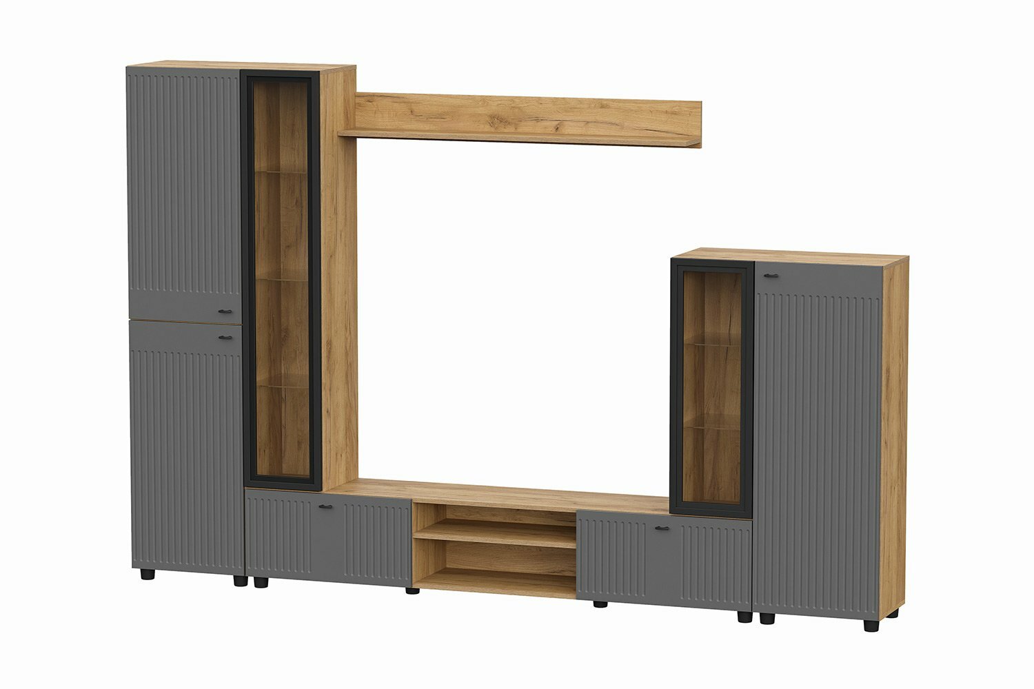 Центральная секция шкаф Барселона, 280,1х187х35,2 см, цвет серый