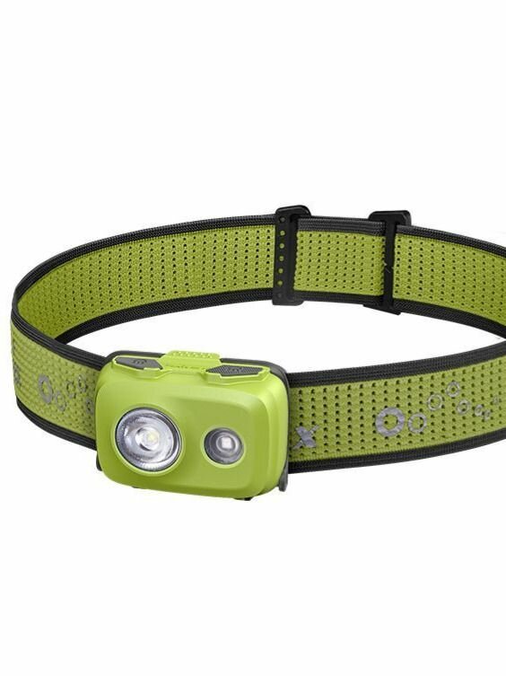 Налобный фонарь Fenix HL16 цвет зеленый, светит белым и красным светом для бега и ориентирования