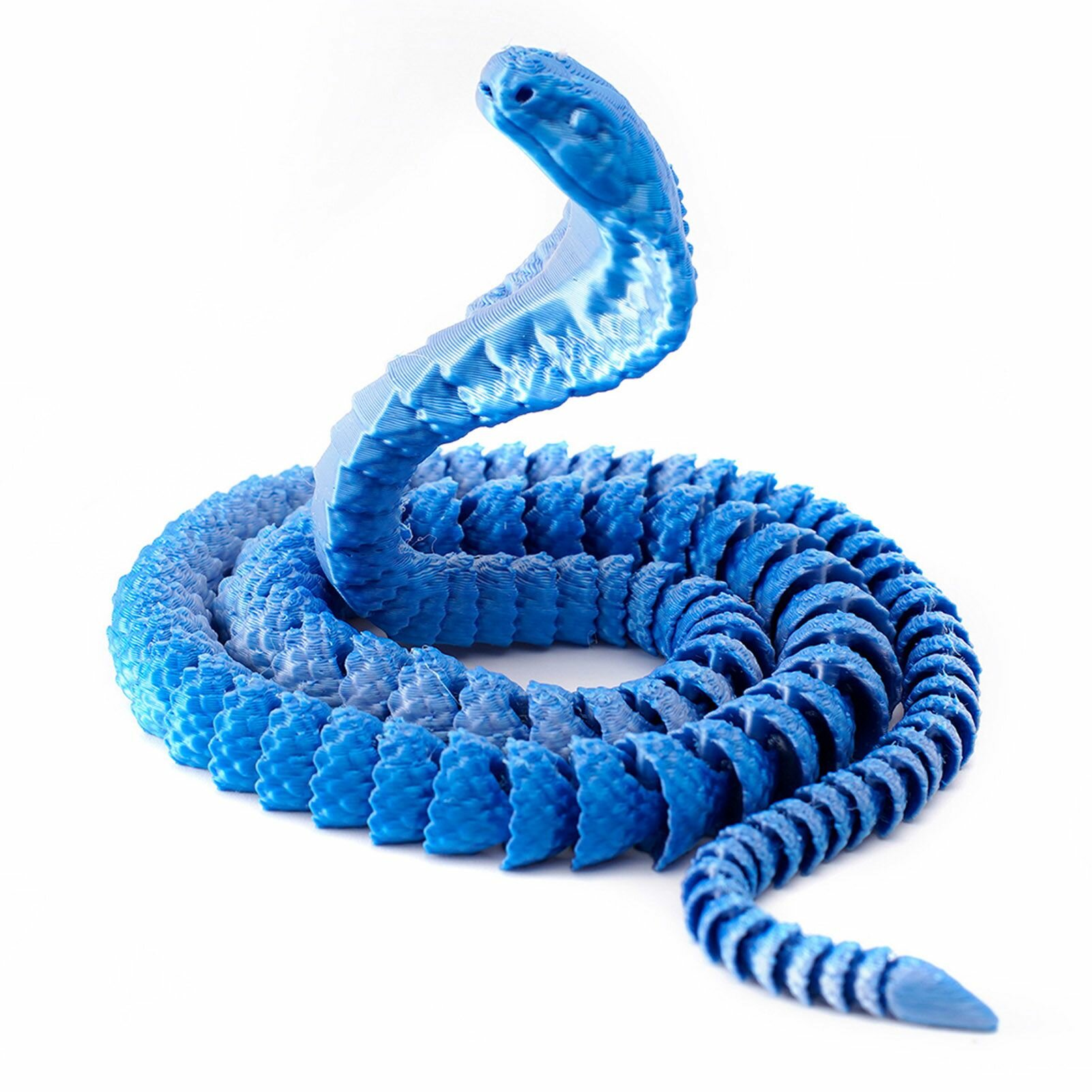 3D-печатная модель шарнирной змеи кобры 25 см