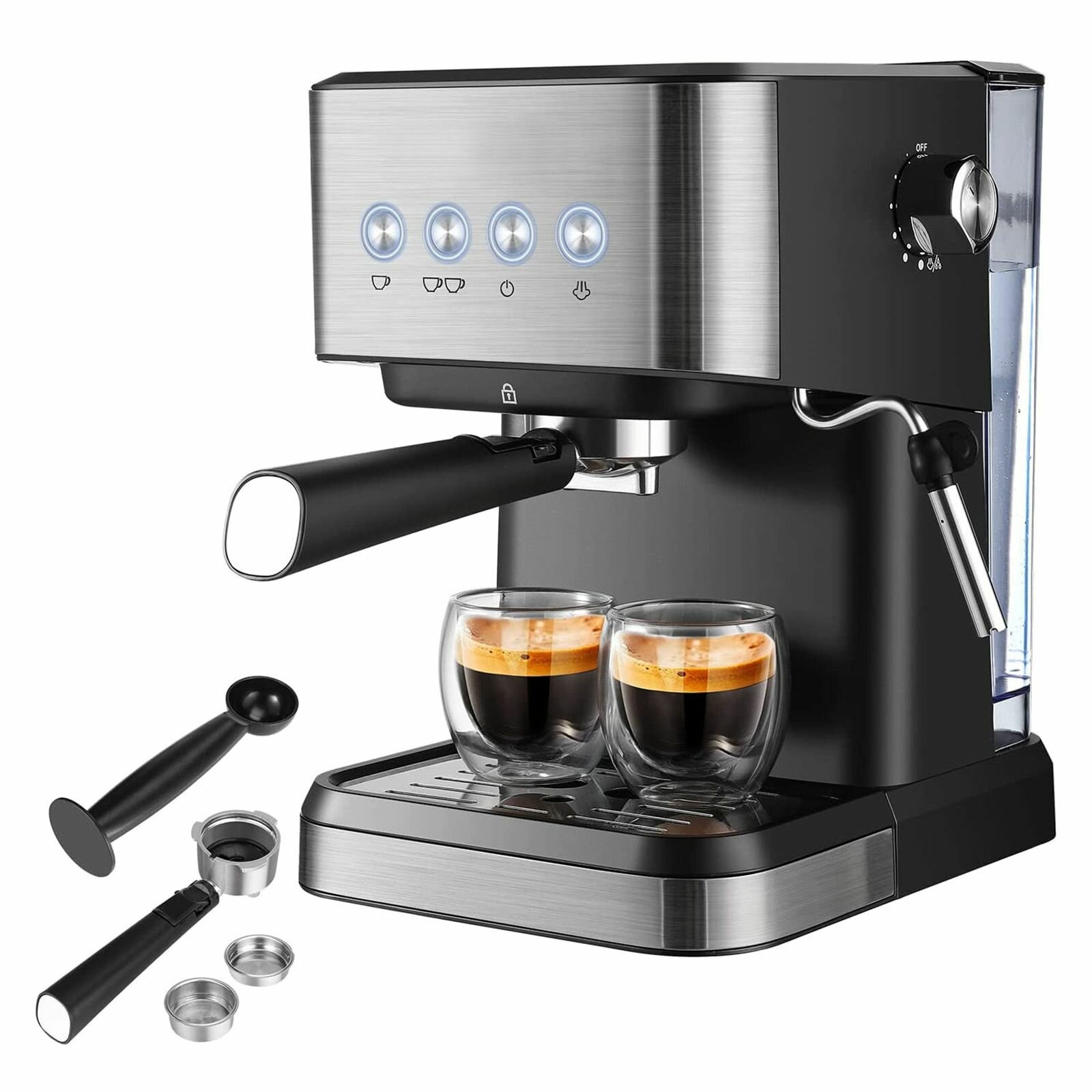 Кофемашина Aeomjk 15 бар, 1050Вт, 1.5л, с паровой палочкой