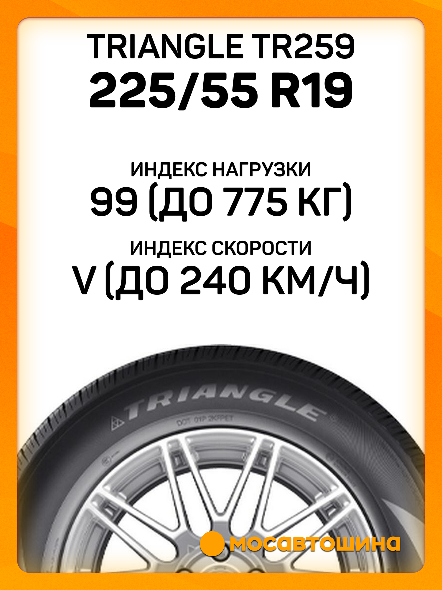 Летние автомобильные шины Triangle TR259 225/55 R19 99V — фото 1