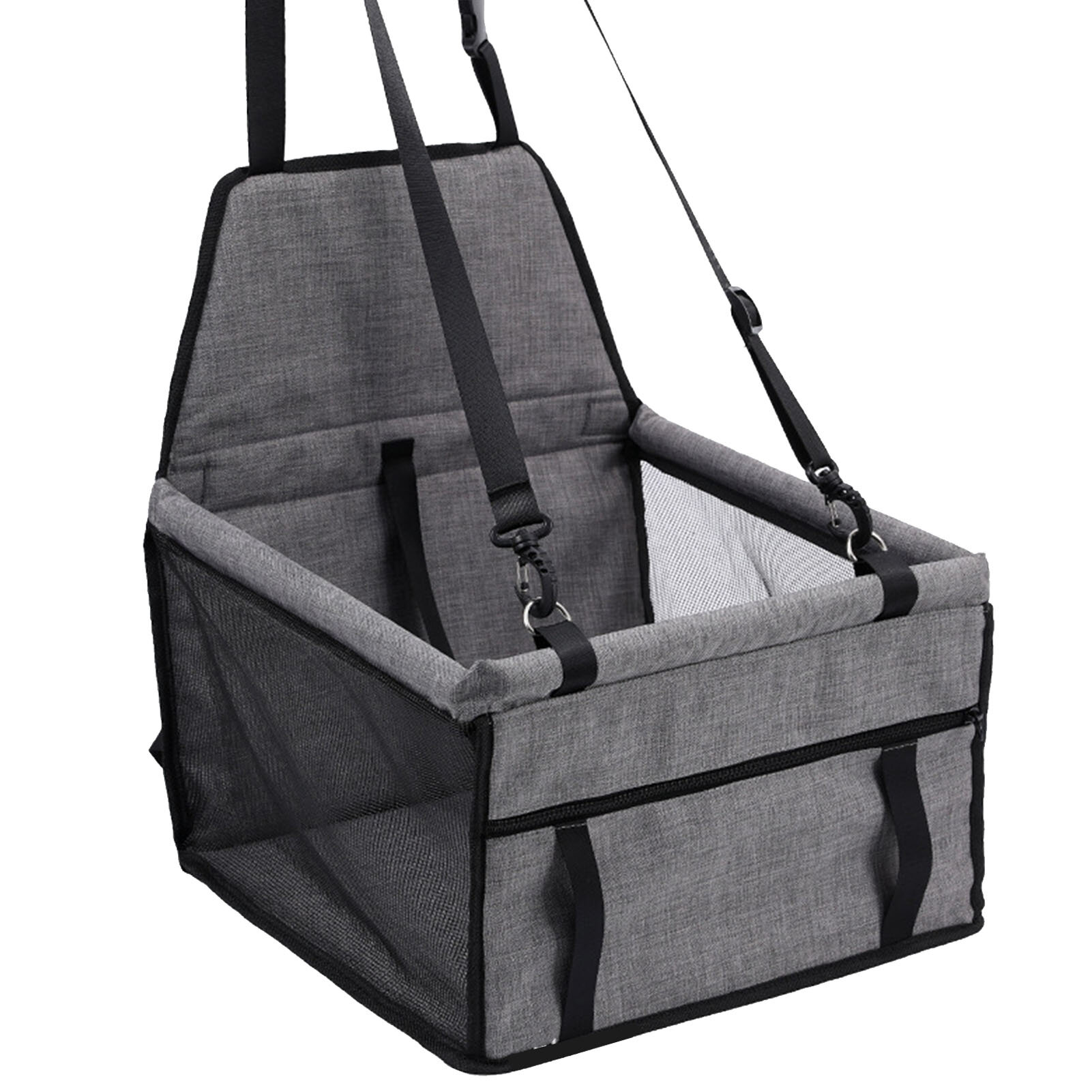 Автокресло для собак, вентилируемое, регулируемое, с простой установкой. Автолюлька-бустер для собак и автомобилей, черный цвет.