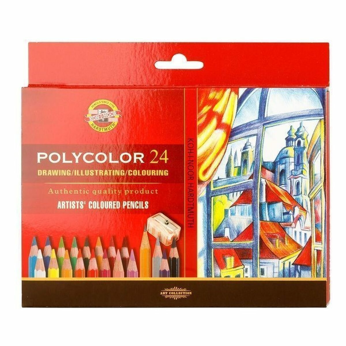Карандаши цветные художественные 24 цвета Koh-I-Noor Polycolor (L=175мм, d=3.8мм, 6гр, с точилкой) (3834024007KZ)