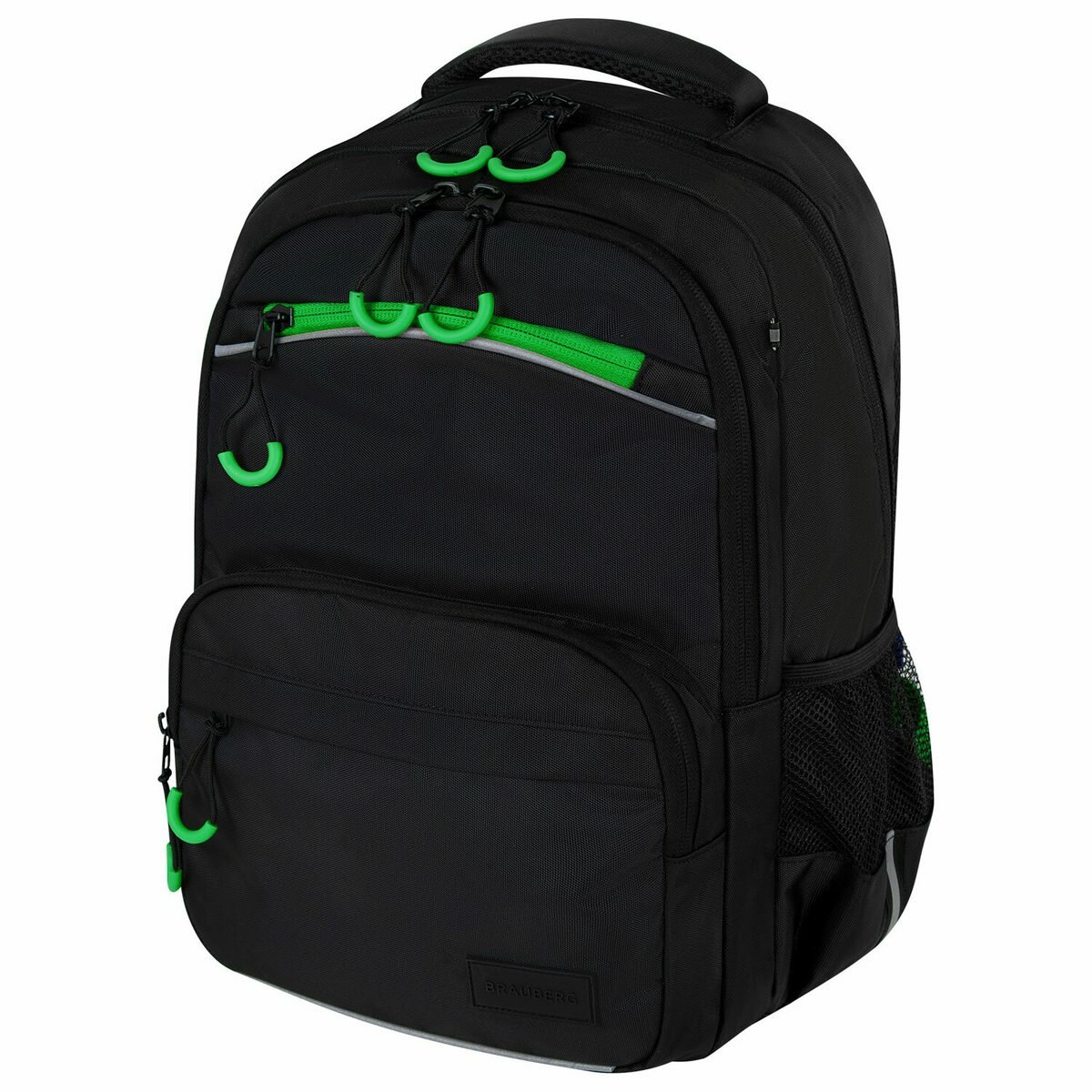 Рюкзак школьный Brauberg FORCE, 2 отделения, 5 карманов, "Neon green", 39х28х17см (273153), 6шт.