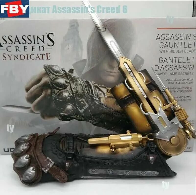 Скрытый клинок ассасина, 35 см, серый, ПВХ, с выдвижным лезвием и стрелой, для ролевых игр и коллекции