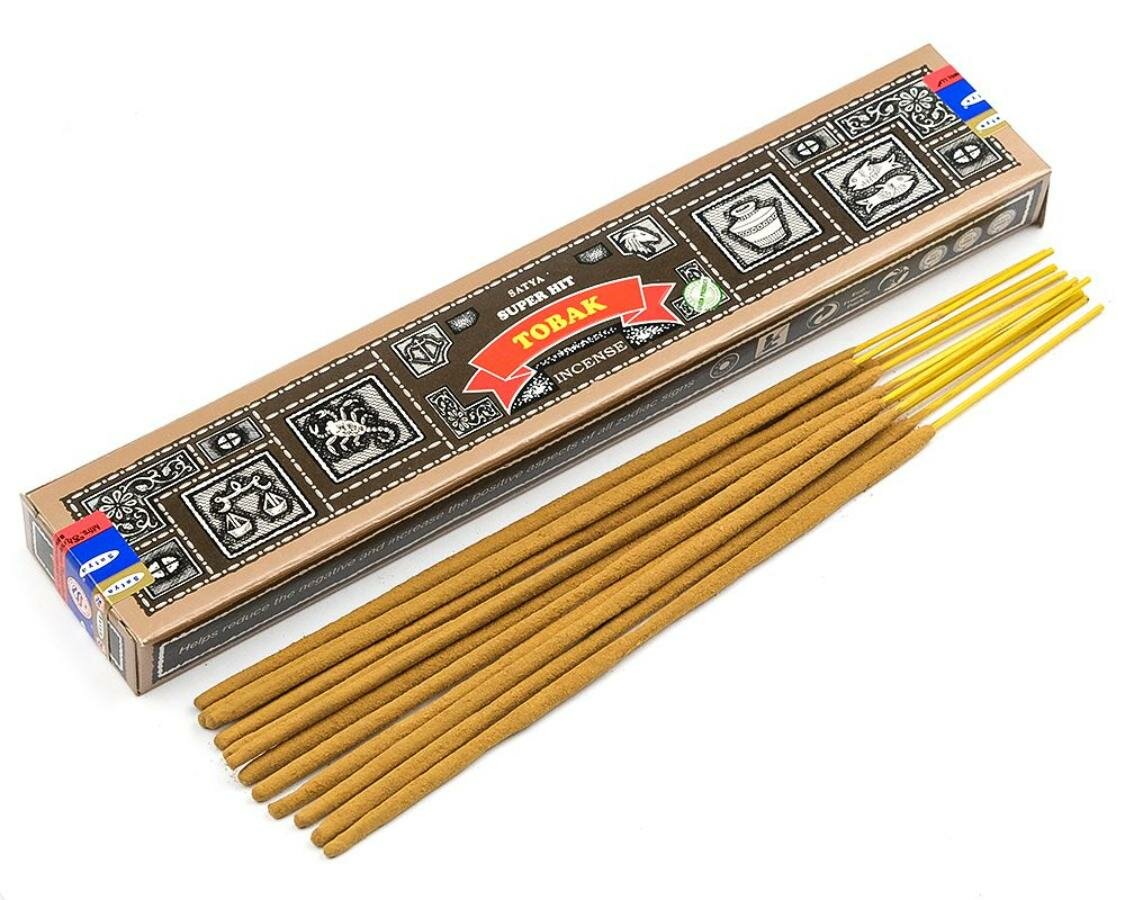 Super Hit TOBAK Incense, Satya (Благовония серии Супер Хит, табак, Сатья), 15 г.