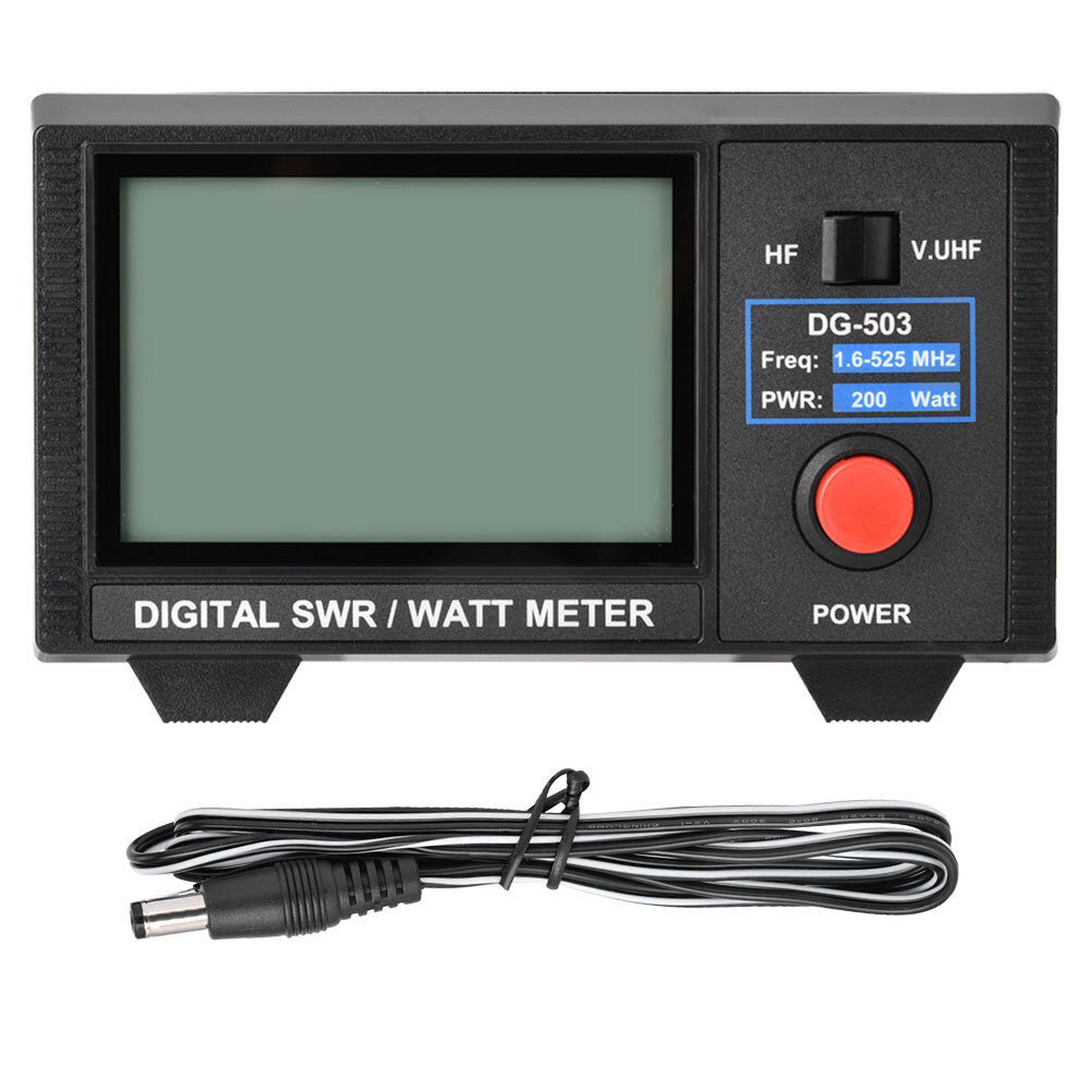 DG -503 Цифровой ЖК -дисплей 3,5 "SWR Watt Meter 1,6–60 МГц/125-525 МГц для двусторонних радиоприемников