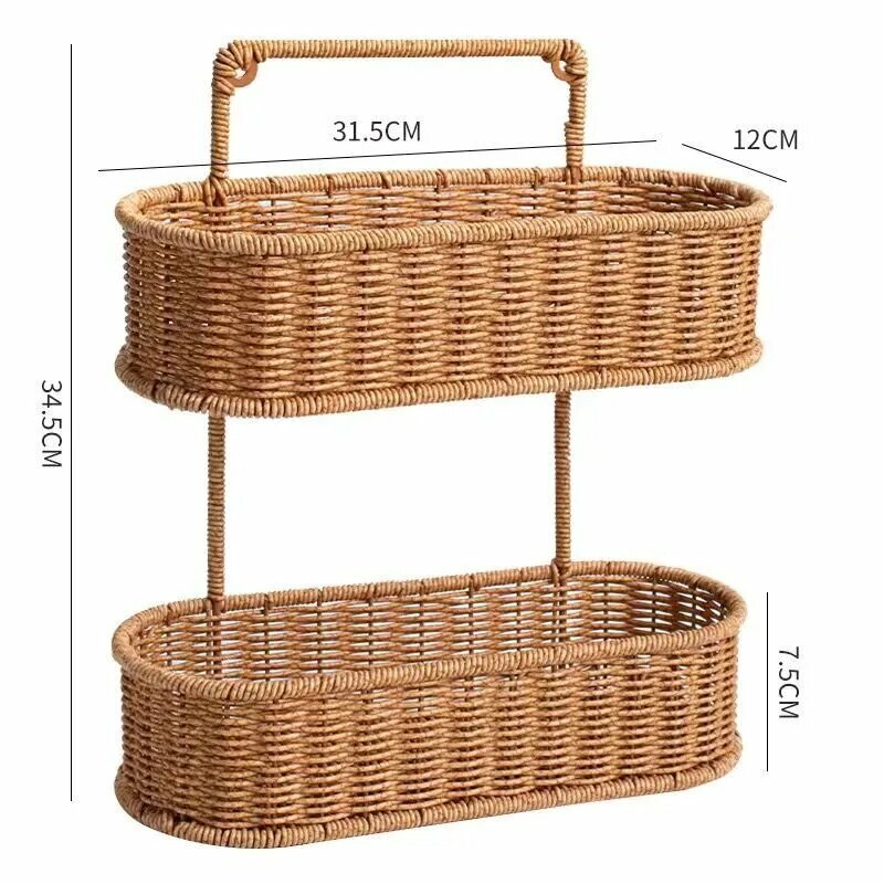 Настенная полка Jimmy's Dome, полиротанг, бежевая, 31x12x34,5 см