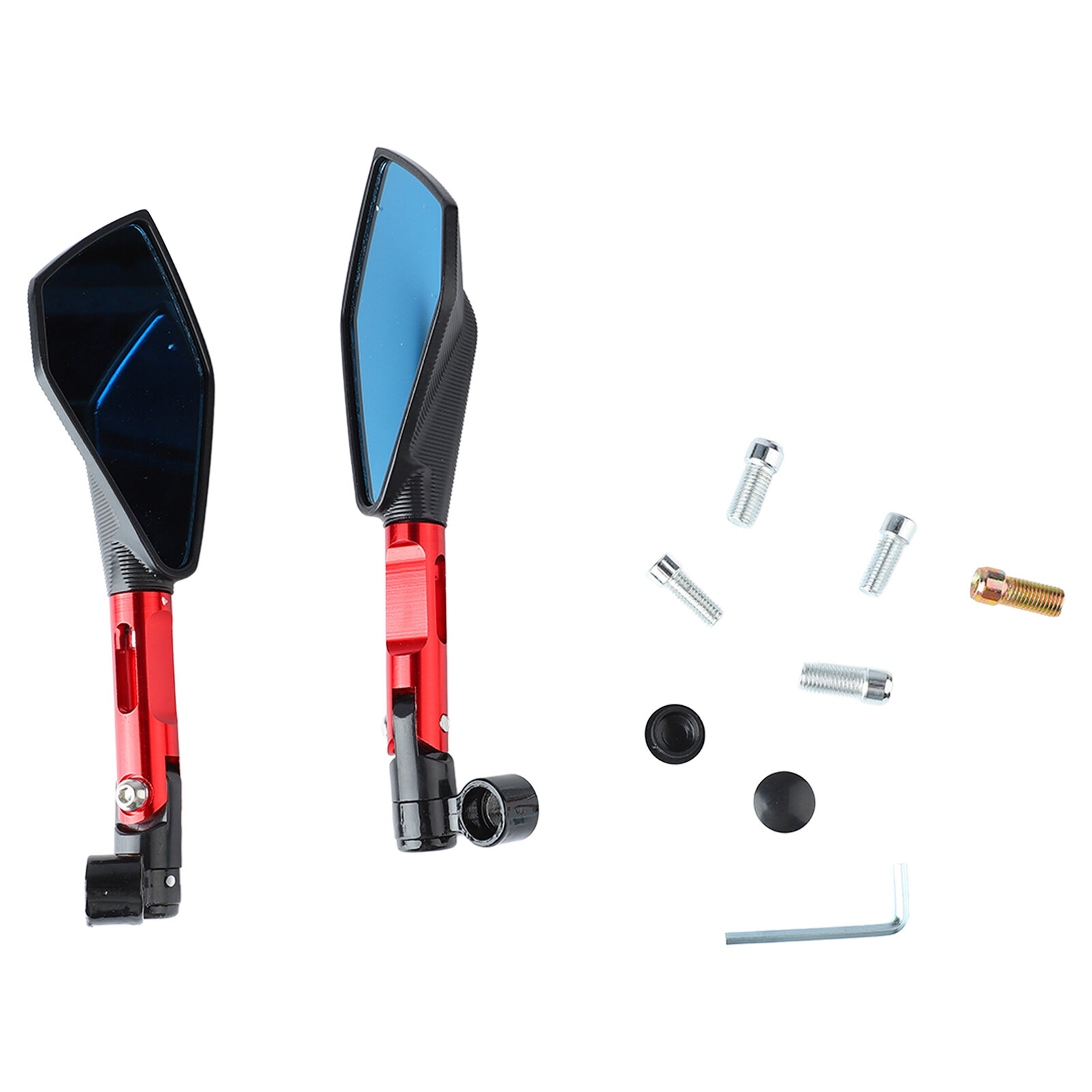 Боковые зеркала заднего вида. Прочные алюминиевые сплавы мотоцикл боковые зеркала Универсальные для электромобиля и мотоциклевого красного цвета