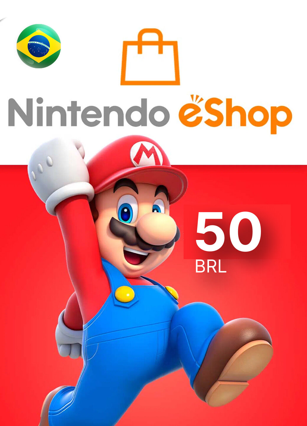 Nintendo EShop 50 BRL бразильских реалов / Бразилия / Код активации, Пополнение Нинтендо / Nintendo Gift Card Brazil