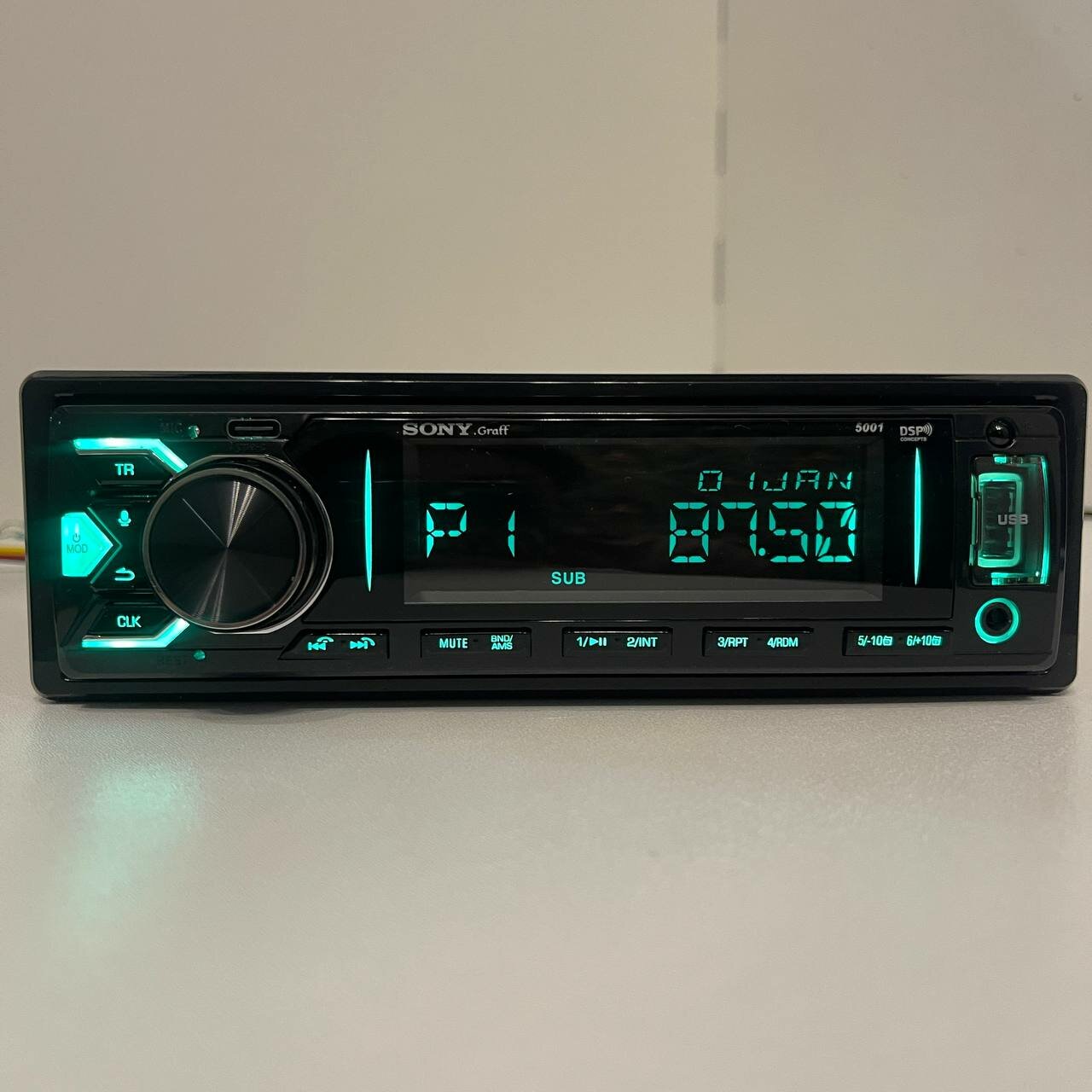 DSP Процессорная Магнитола AG 5001 60W, 40 настроек эквалайзера, USB Type-C, Bluetooth, AUX, USB