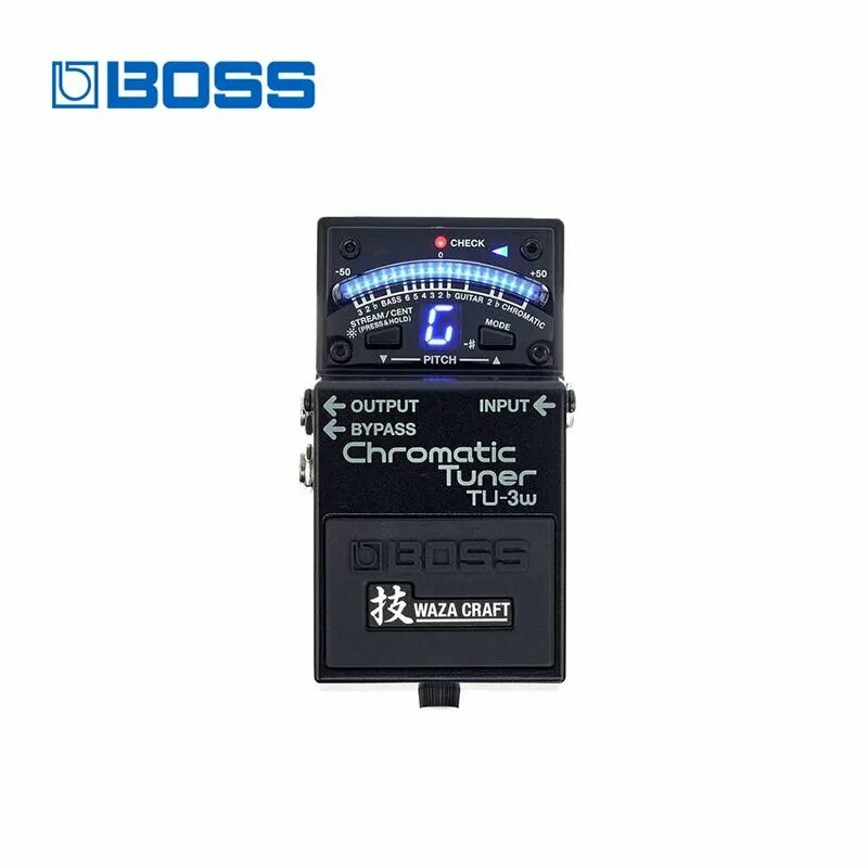 Boss TU-3W Хроматический тюнер Waza Floor Tuner Педаль заземления Гитарный тюнер с байпасом Boss TU 3W