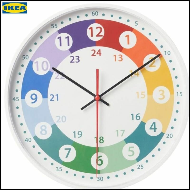 Красочные настенные бесшумные настенные часы для детской спальни IKEA