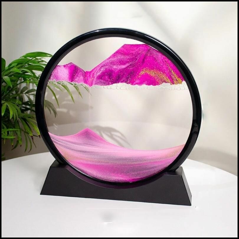 Песочная картина-антистресс 3D с движущимся розовым песком