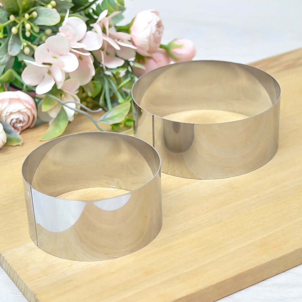 Форма для выпечки круглая 2шт 8/10см, сталь, высота 4см, удобство