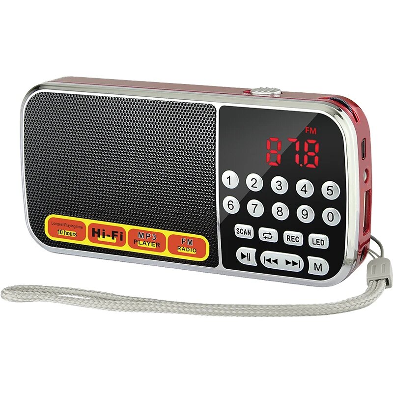 EONKO L-088VAM портативный Bluetooth радиоприемник Красный, red L-088VAM