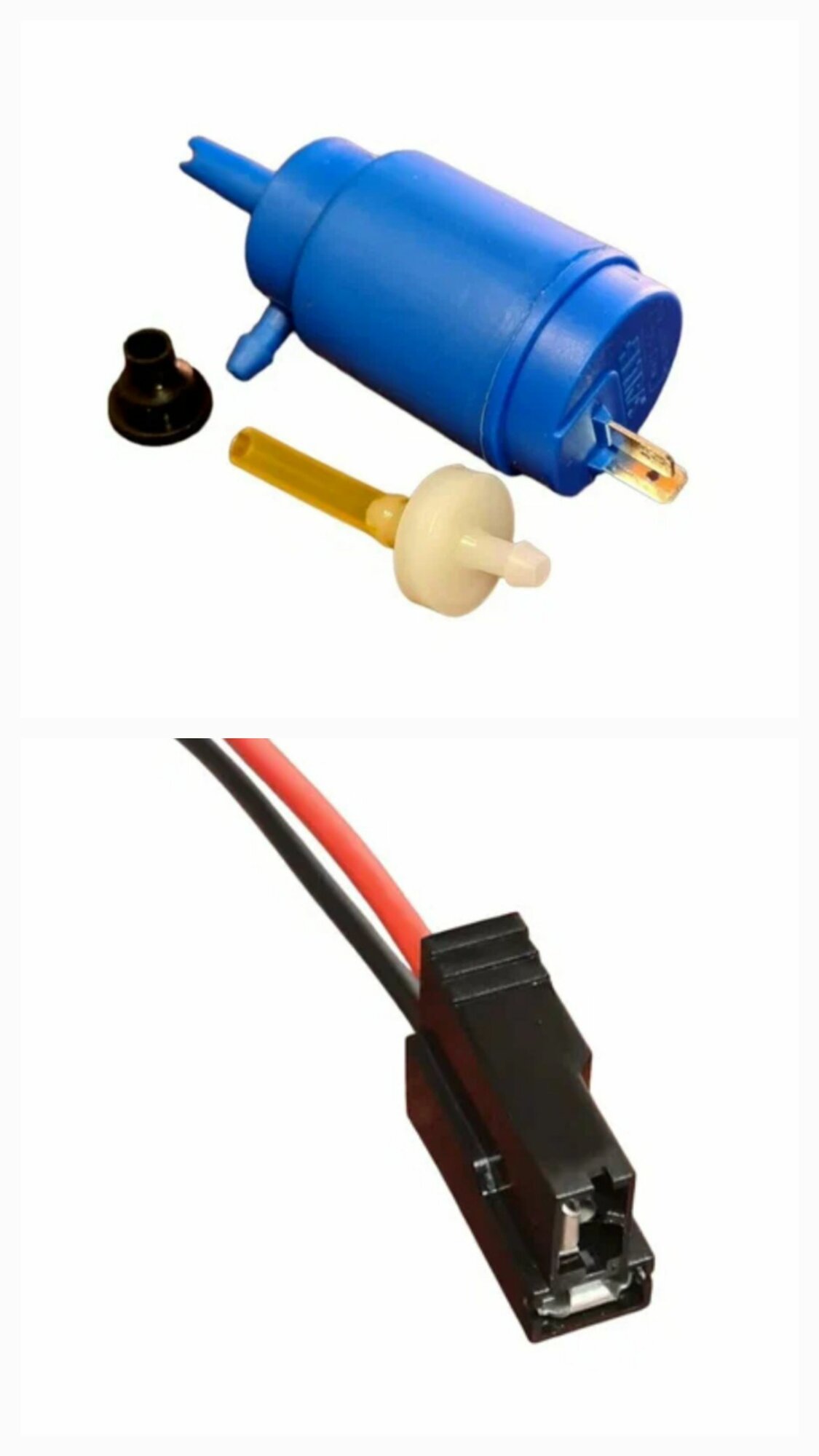 Мотор омывателя лобового стекла ВАЗ 2110/2111/2112 с разъёмом ( с уплотнителем и трубкой) 2.5Атм.12В