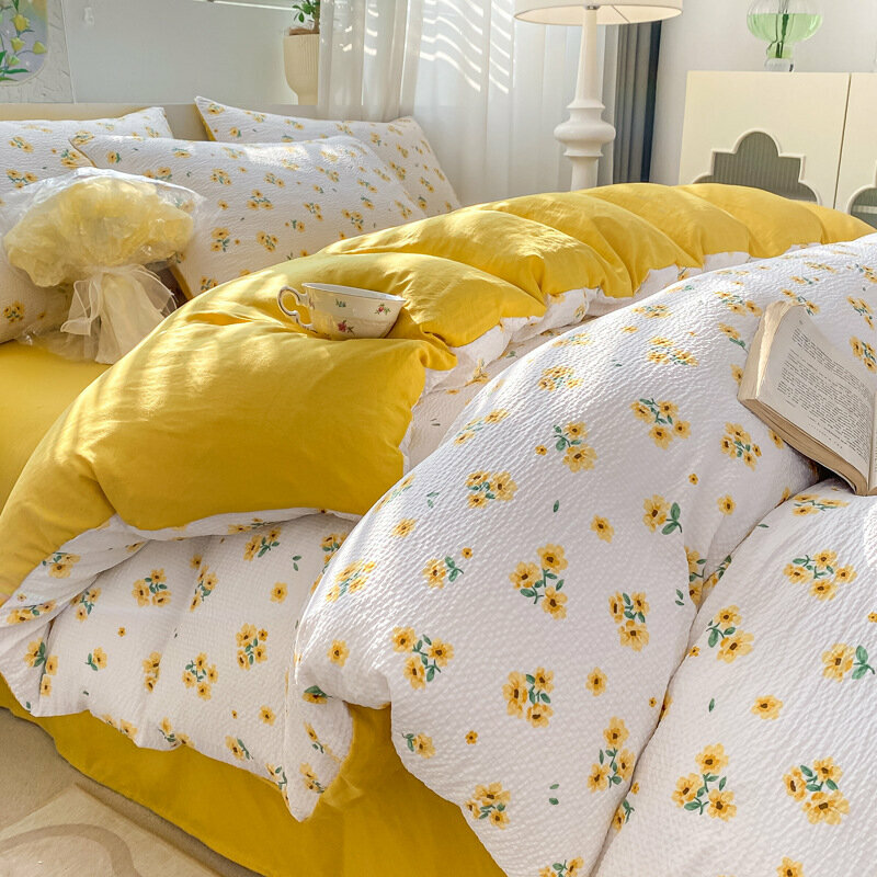 Комплект постельного белья Butterfly-Textile "Ins", выстиранный хлопок, 150x200 см