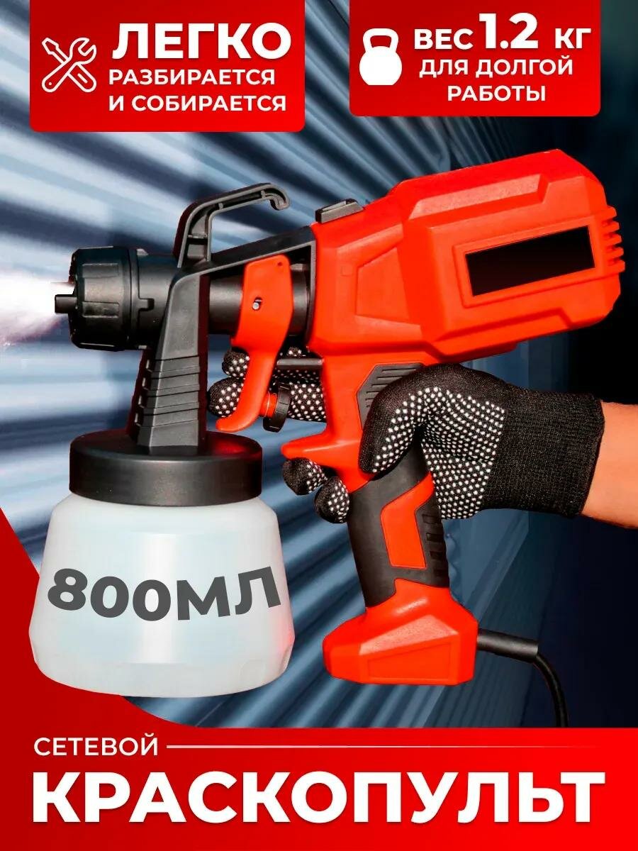 Краскопульт электрический сетевой пневматический, электрический краскопульт универсальный для для всех видов краски