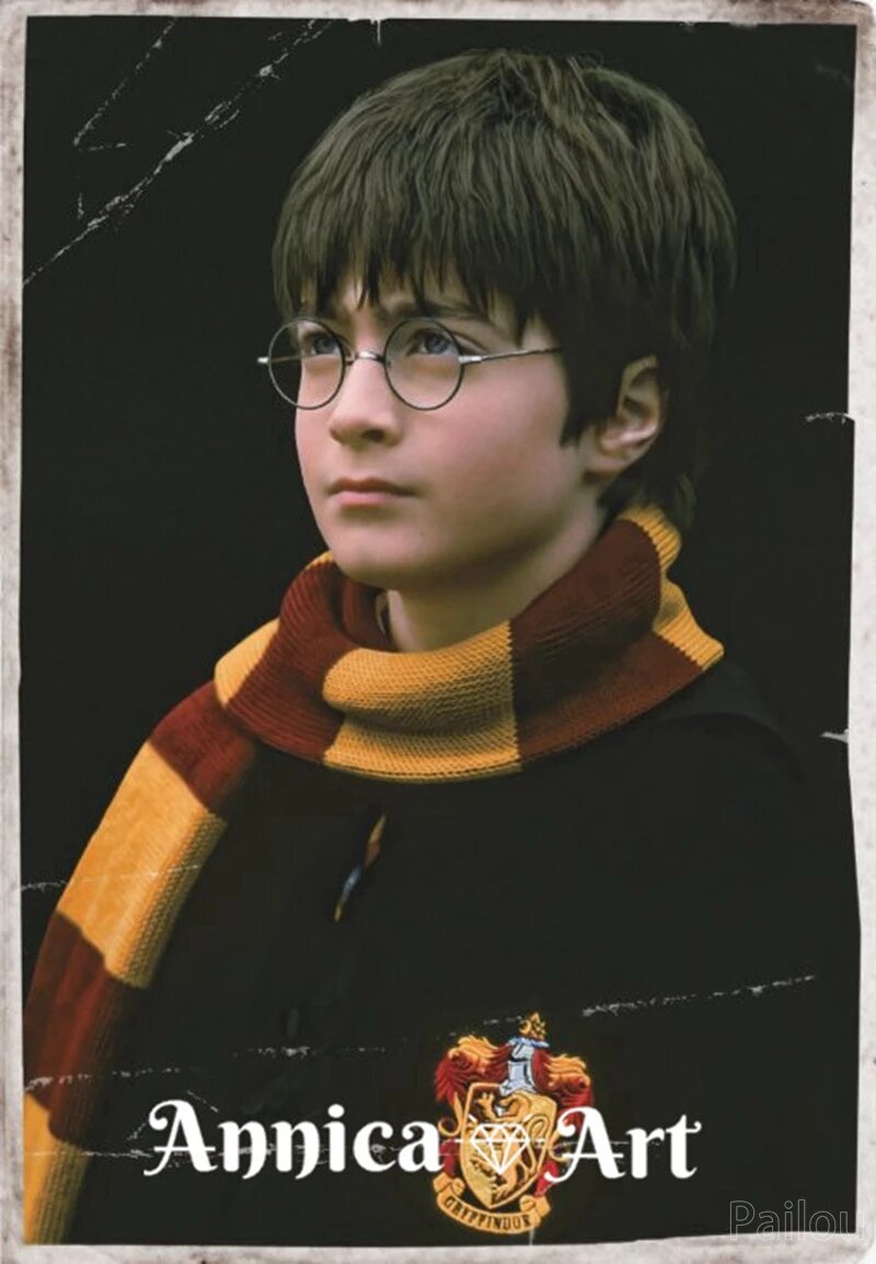 Алмазная мозаика на подрамнике "Гарри Поттер" круглые бриллианты 40х50см
