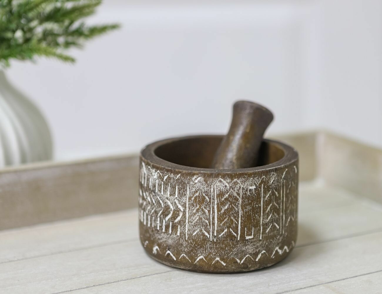 Ступка с пестиком магия пряностей, древесина манго, 10х7 см, Koopman International A65005540