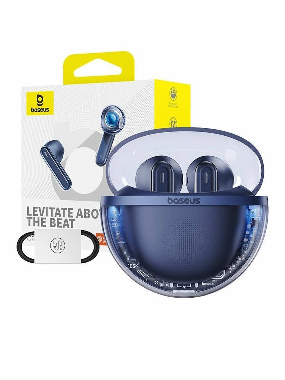 Беспроводные наушники TWS Baseus Bowie E5x Bluetooth 5.3, с подсветкой