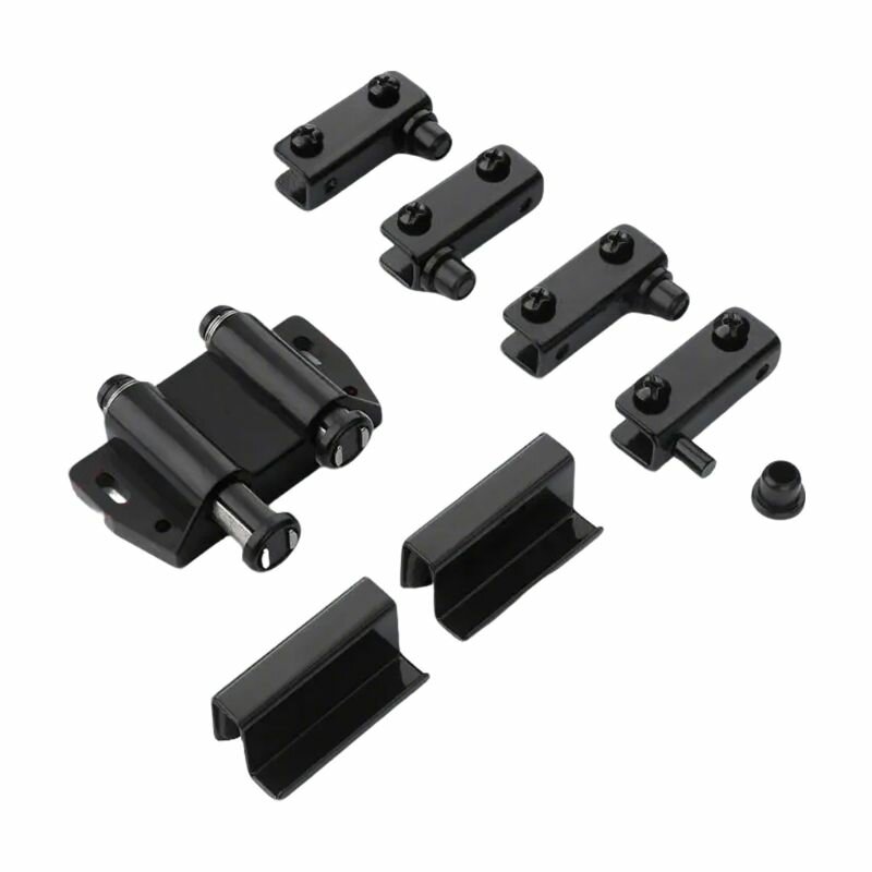 Комплект для крепления стеклянных петель шкафа с двойной дверью-черный