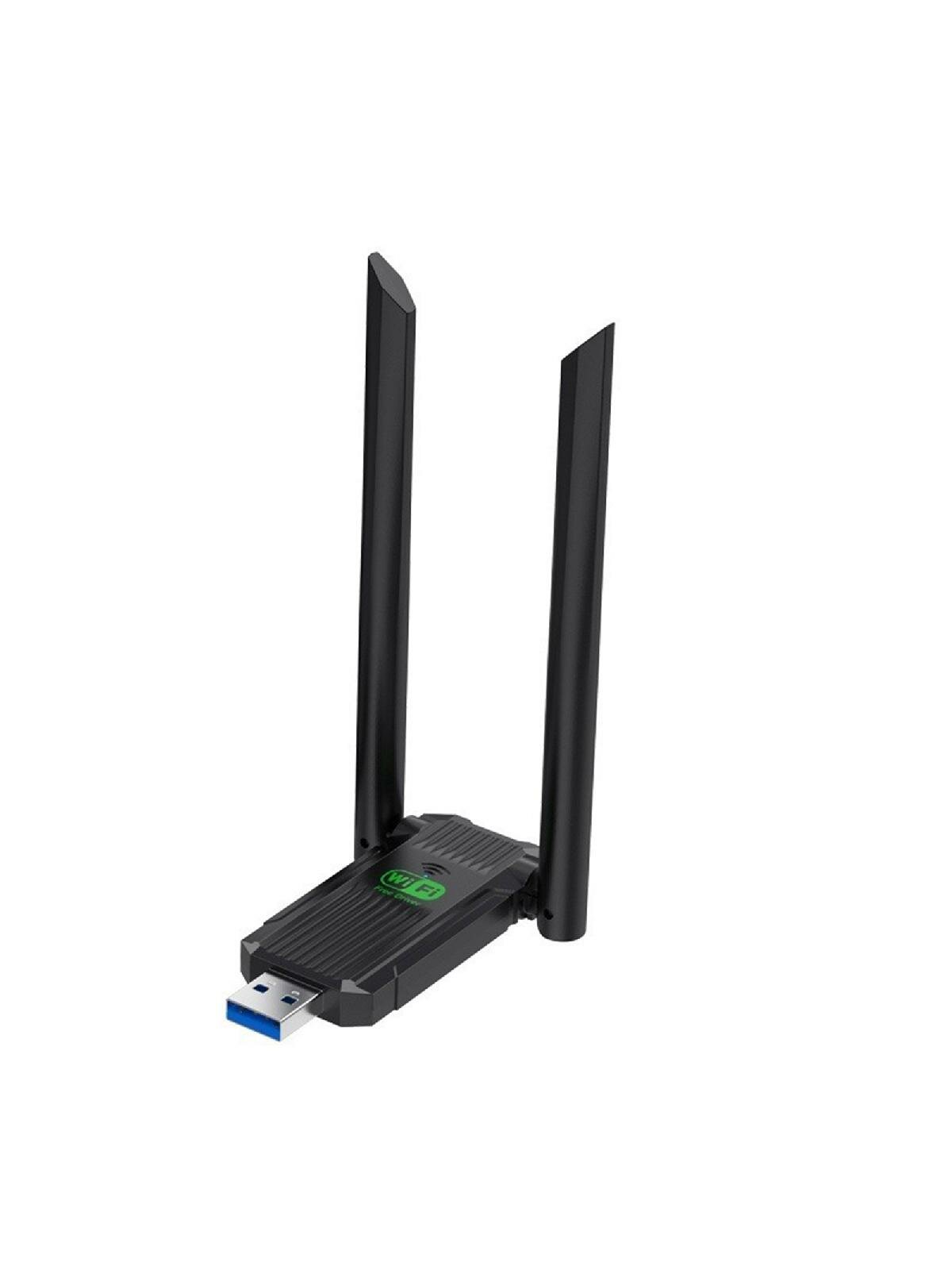 USB 3.0 Wireless Networking Adapter 1300Mbps with Double 2dBi Antennas Supports Win10/8.1/8/7 For Desktop Laptop