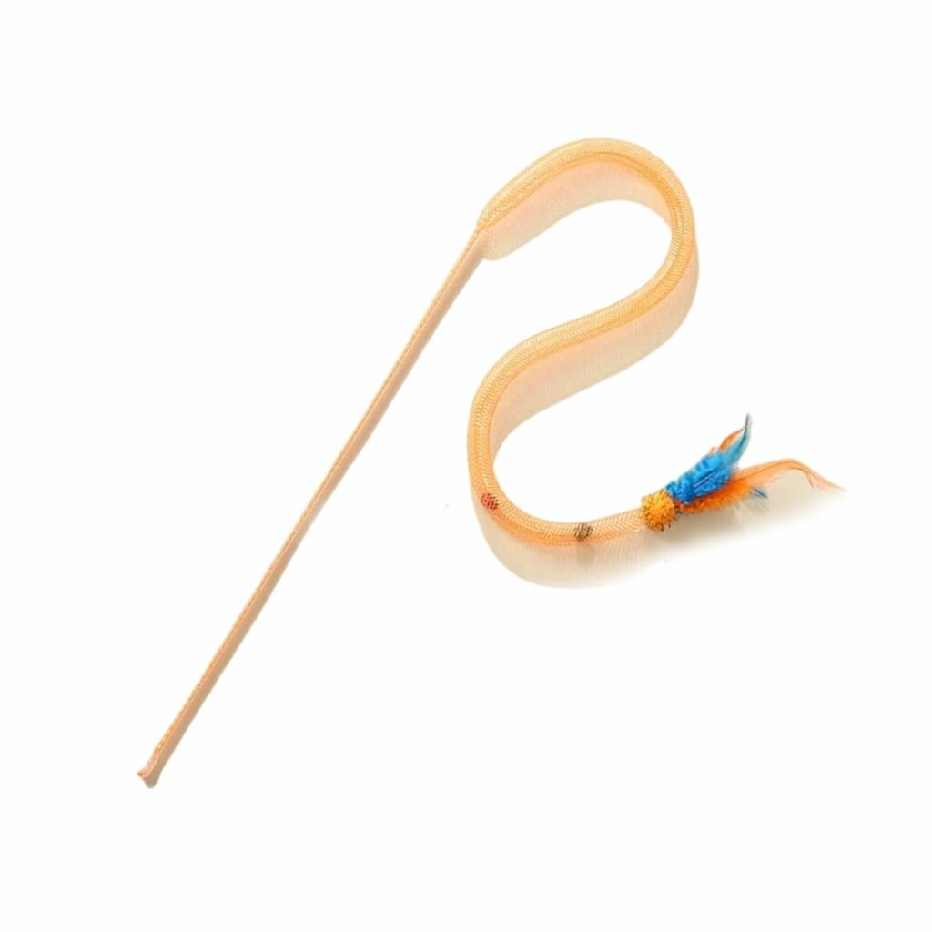 Эластичный веревочный шарик из кошачьей мяты funny Cat Stick-Эластичное перо Funny Cat Stick оранжевого цвета