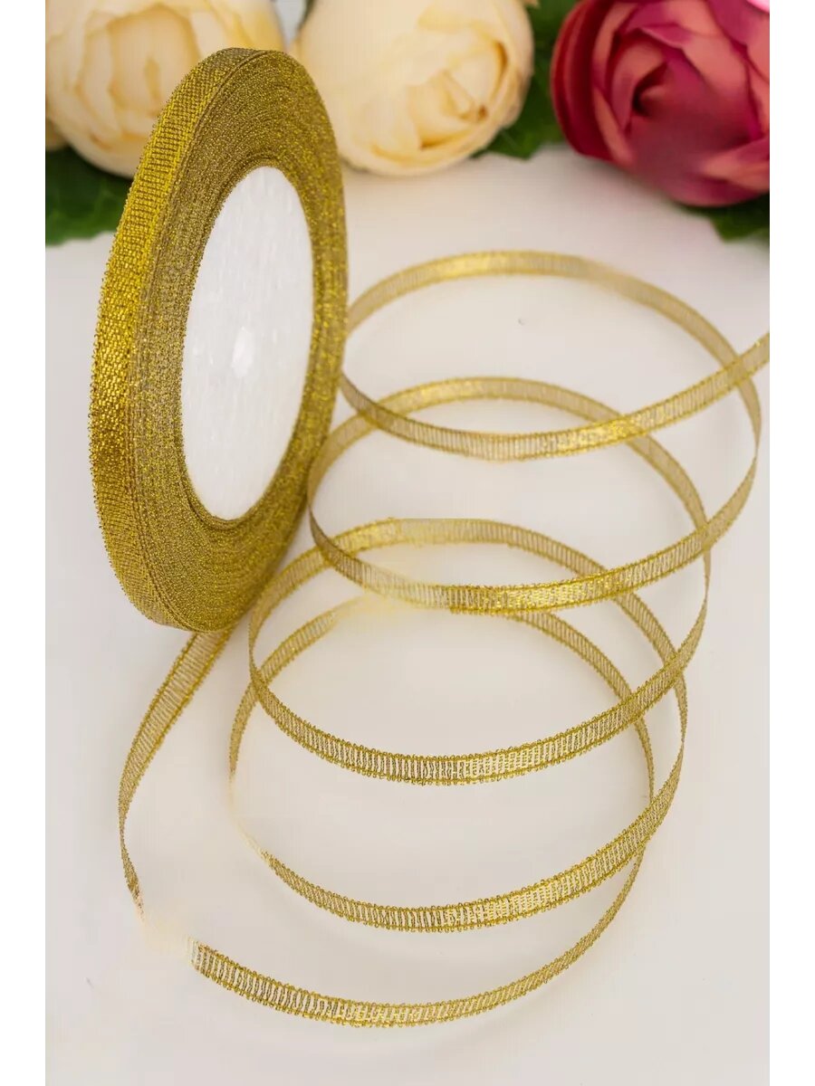 Лента парча 0,6см*25ярд