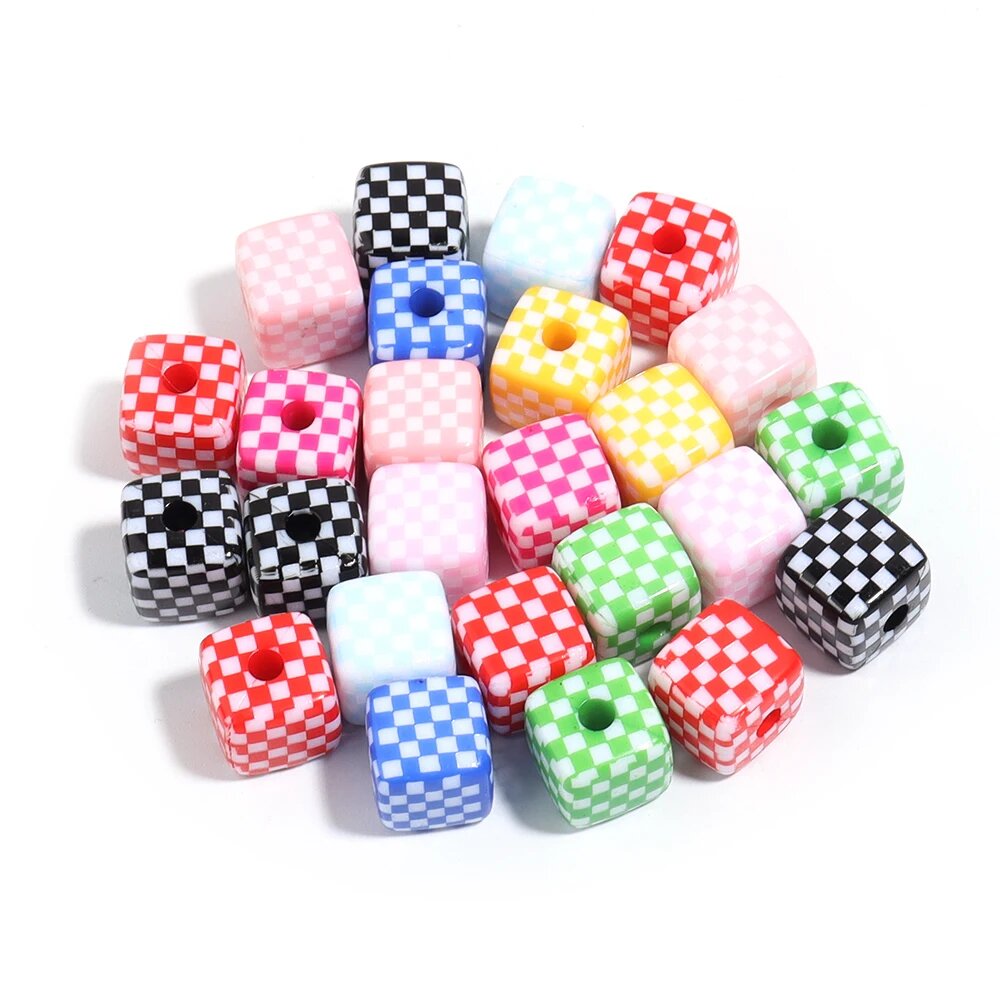 10 шт. Акриловые квадратные бусины 13 мм Mixed